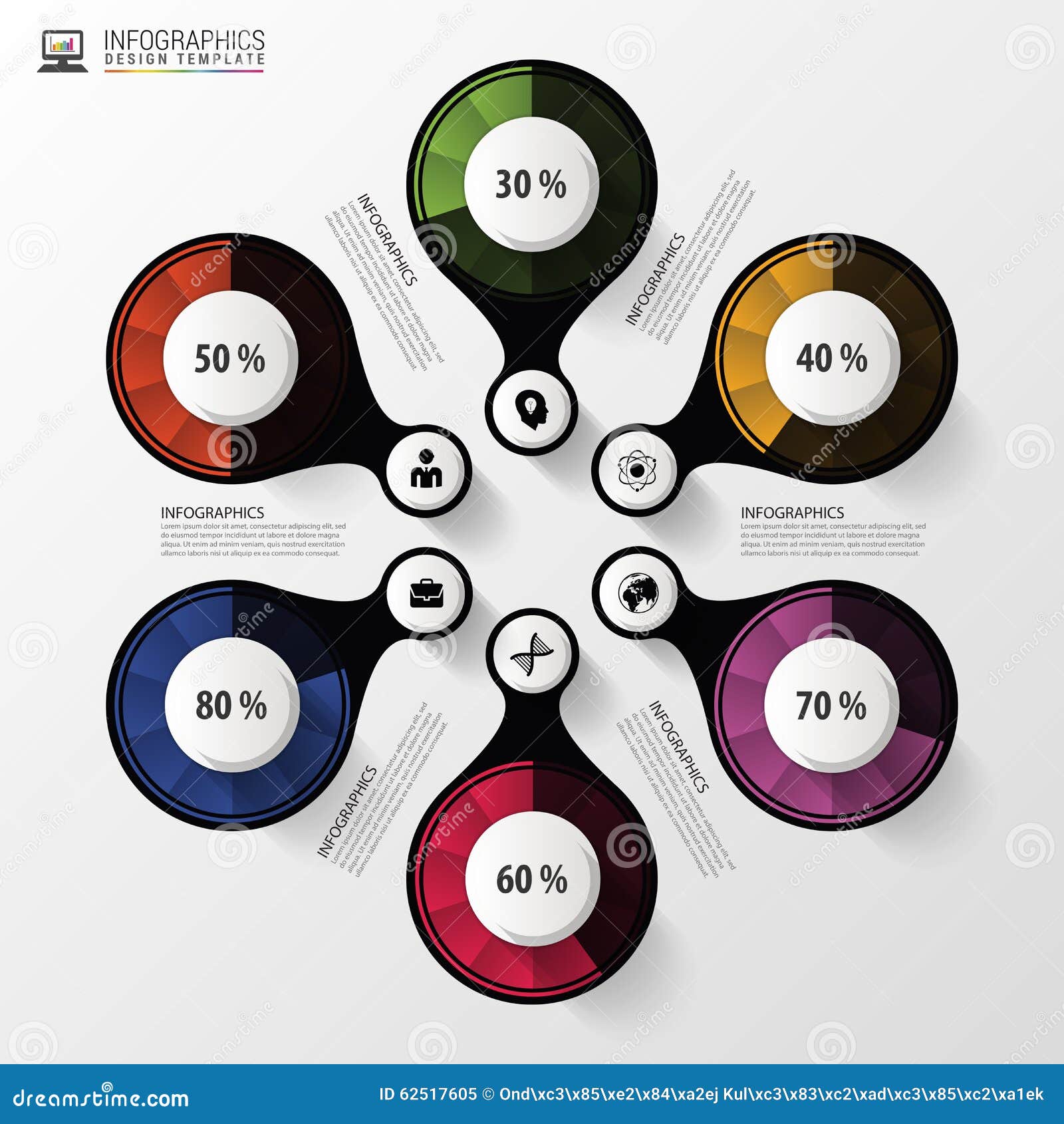Percentage Diagram Presentation Design Elements. Infographics Stock ...