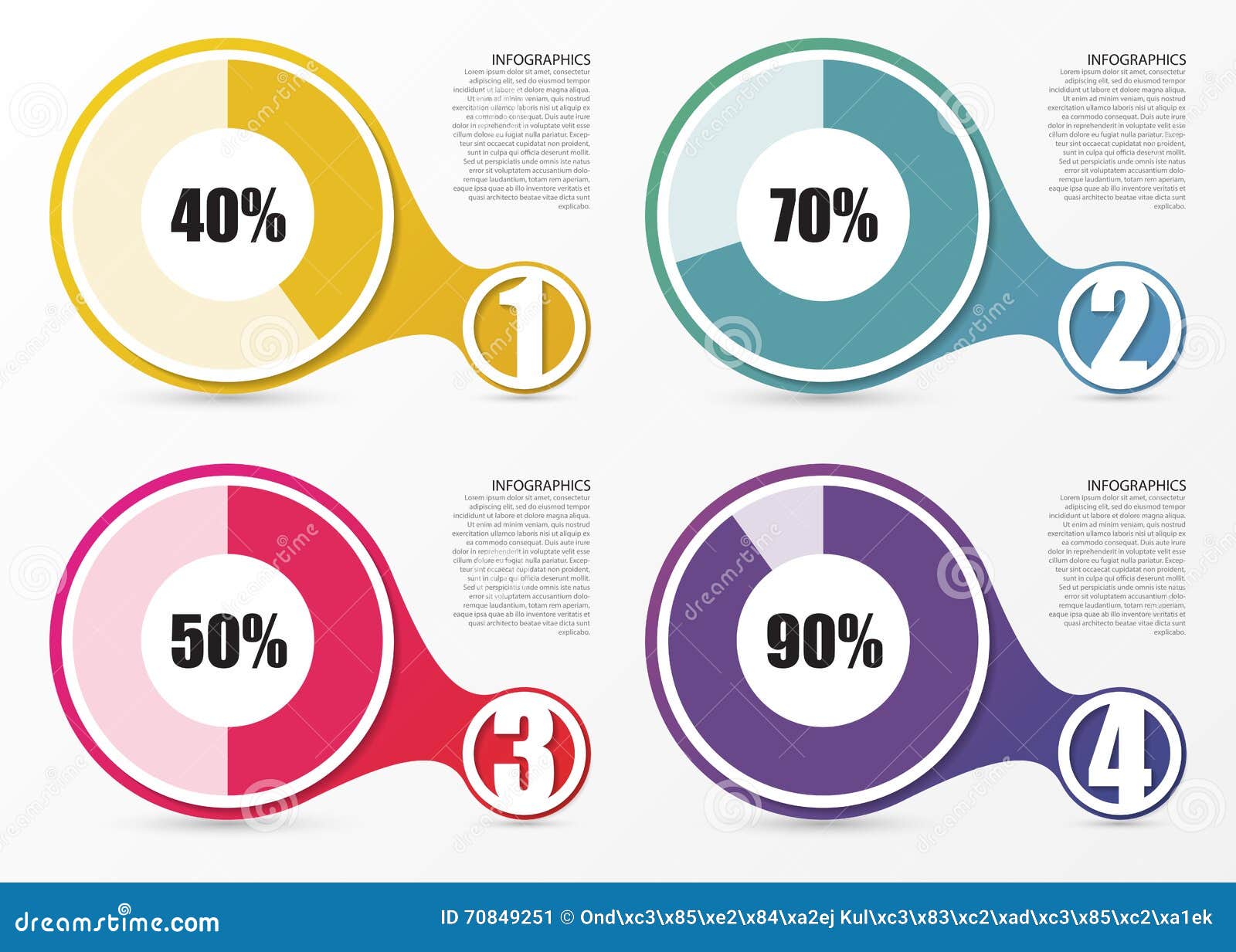 Percentage Diagram Presentation Design Elements. Infographics Stock ...