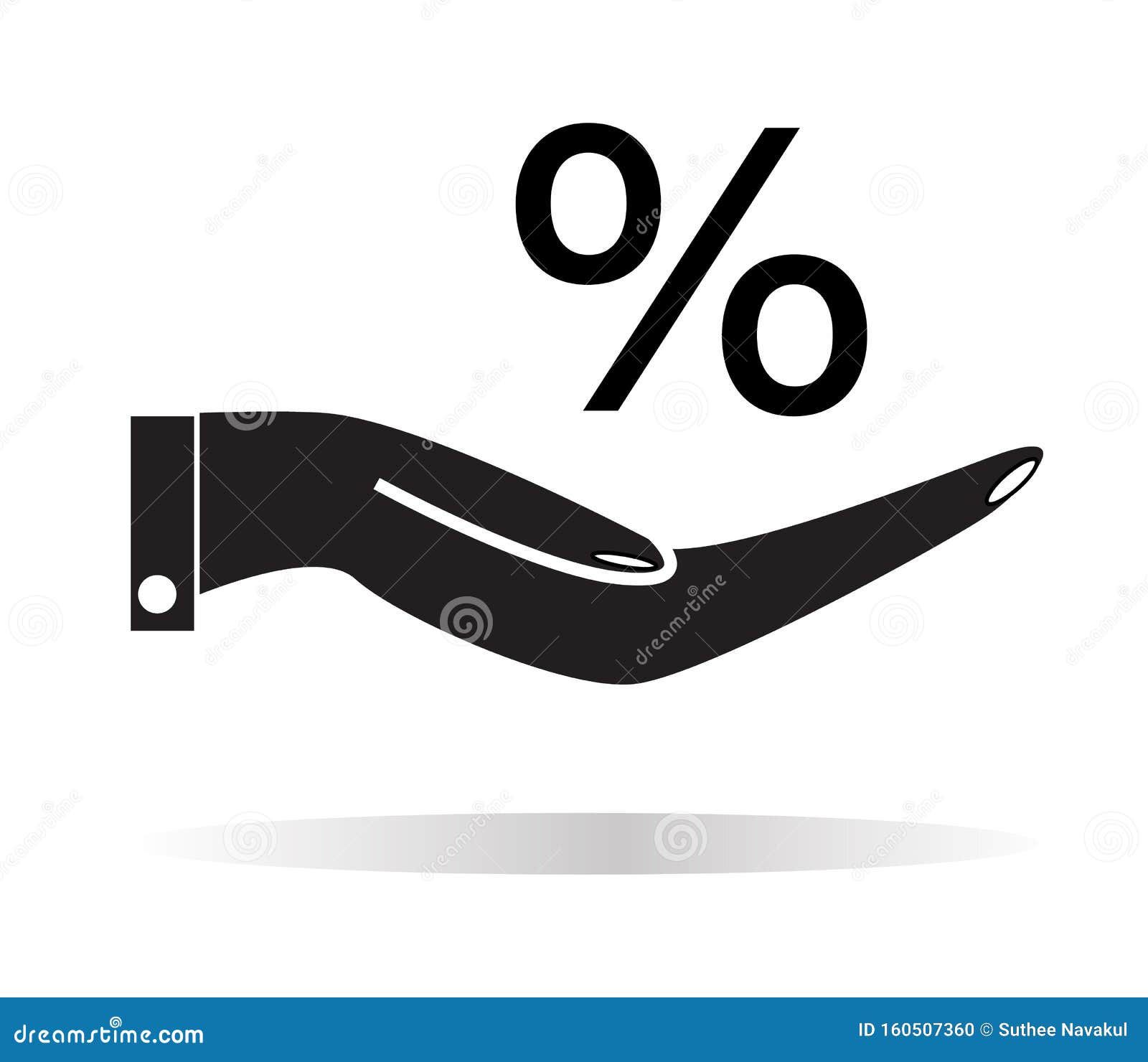 Percentage on Hand Icon. Flat Style. Percentage on Hand Symbol Stock ...