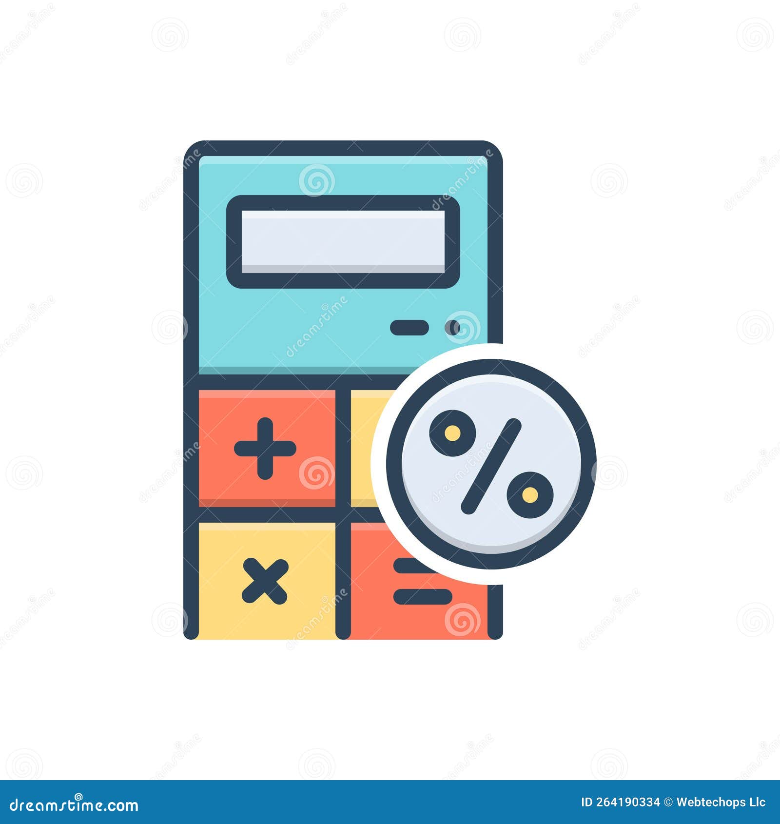 Color Illustration Icon for Percentage, Calculator and Plus Stock ...