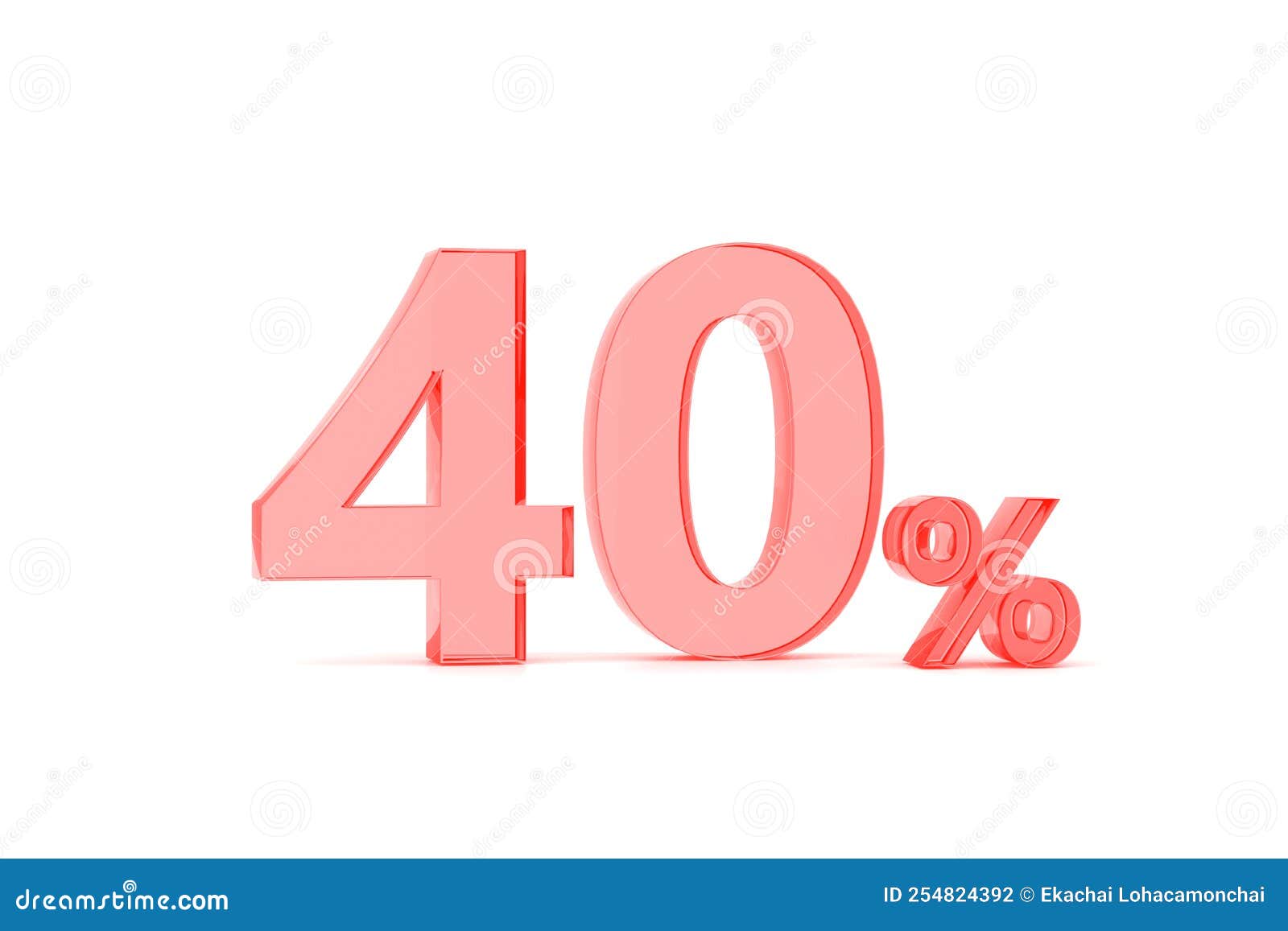 Percentage Icon 3D in Red Glass on White Background 3d Illustration ...
