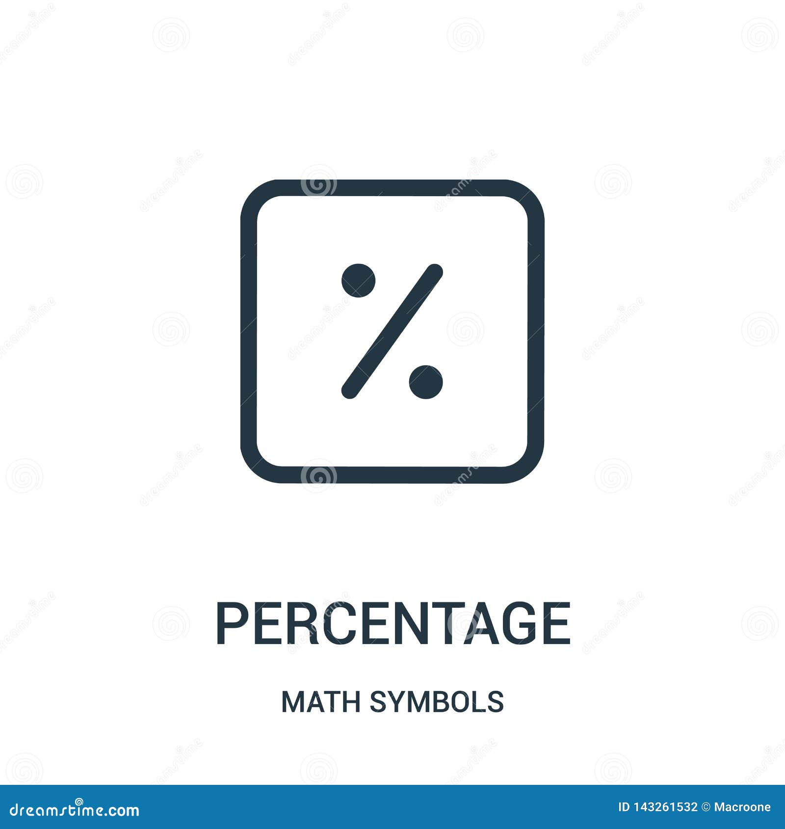 Percentage Icon Vector from Math Symbols Collection. Thin Line ...