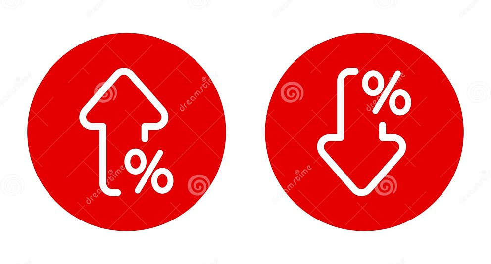 Percentage Increase and Decrease Stock Illustration - Illustration of decline, symbol: 305095403
