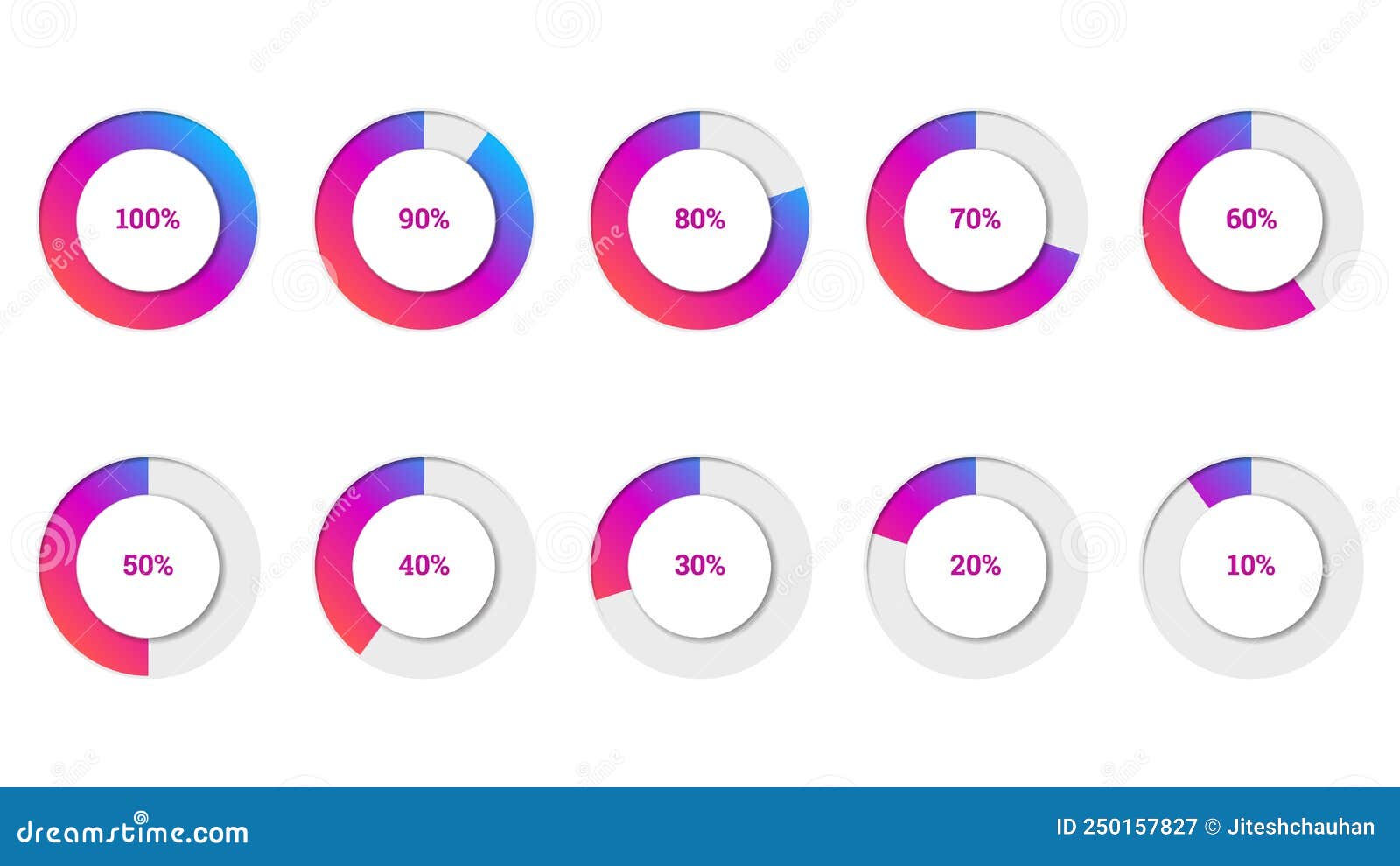 Percentage Infographics Vector Illustration in Shape of Colorful ...