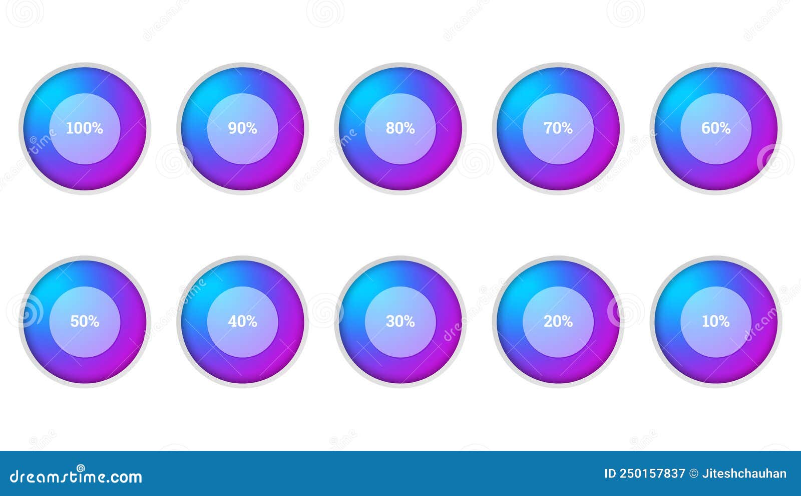 Percentage Infographics Vector Illustration in Shape of Colorful ...