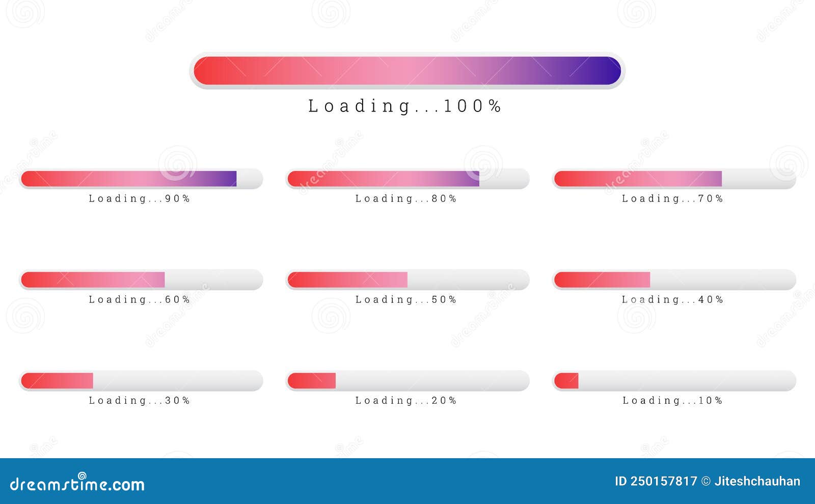 Percentage Infographics Vector Illustration in Shape of Gradient Bar ...