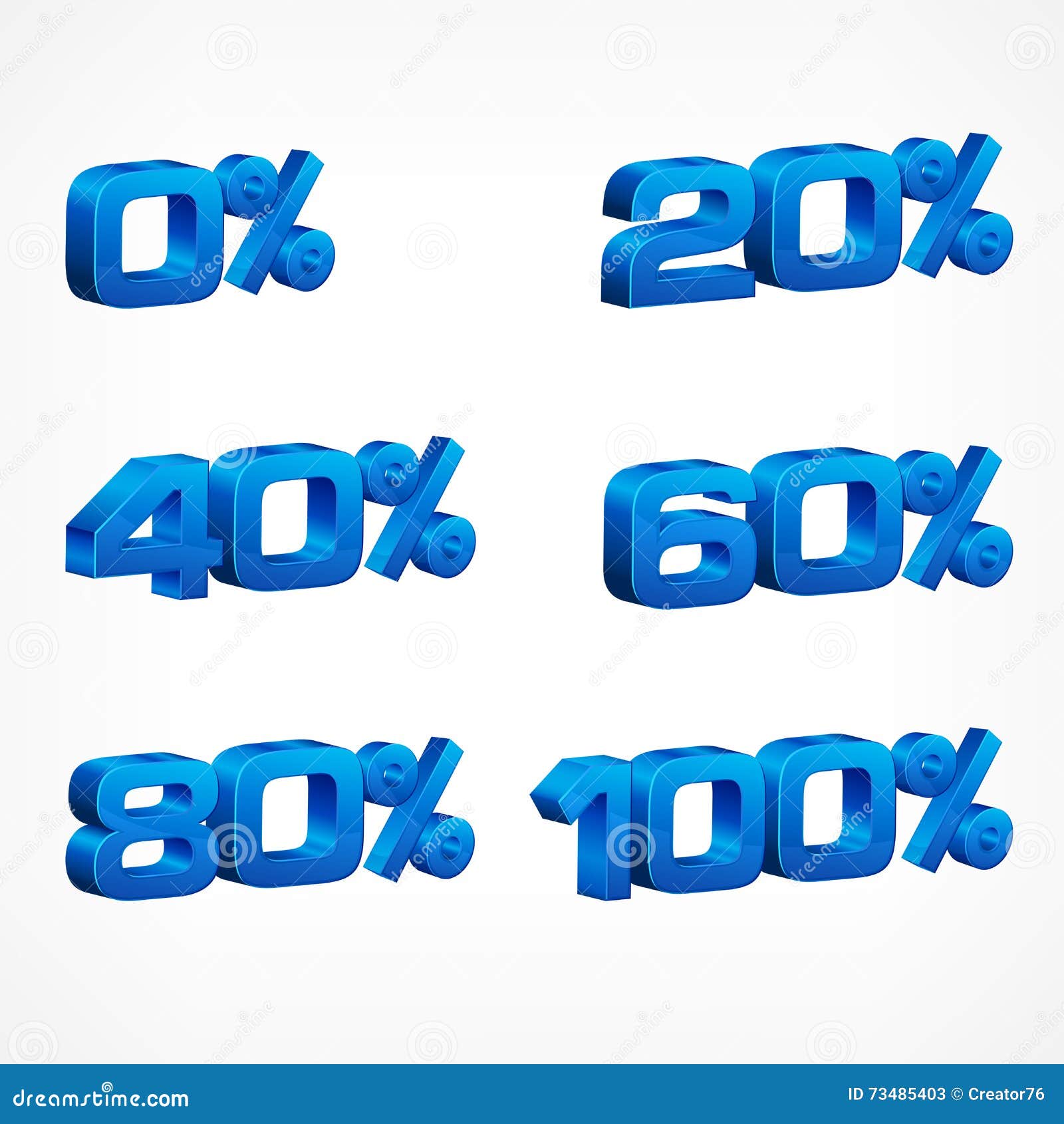 Percentage Numbers Vector Illustration Stock Vector - Illustration of ...