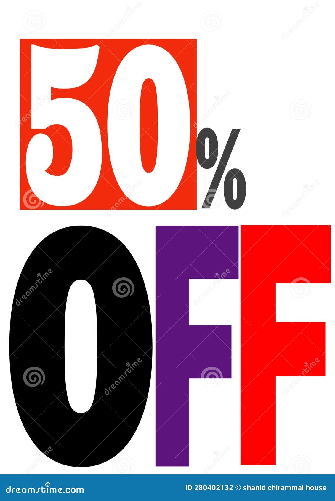 50 Percentage Off Banner Colorful Poster Stock Illustration ...