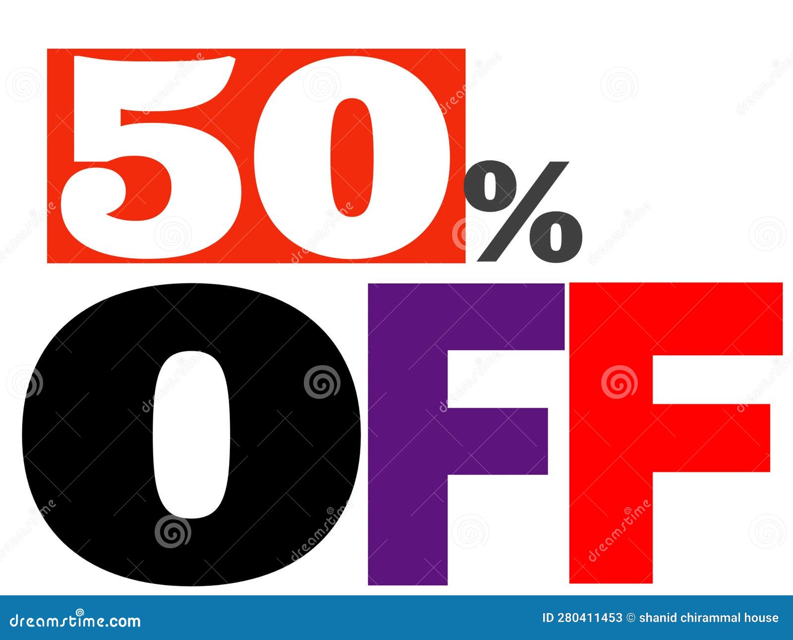 50 Percentage Off Banner Colorful Poster Stock Illustration ...
