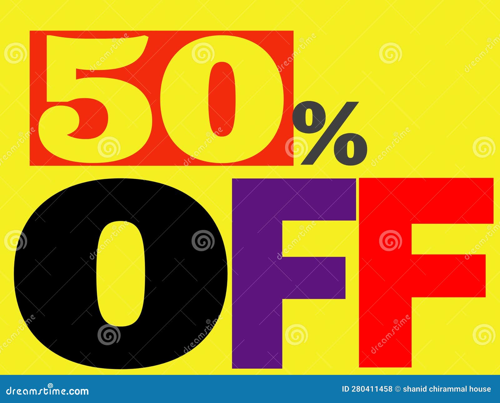 50 Percentage Off Banner Colorful Poster Stock Illustration ...