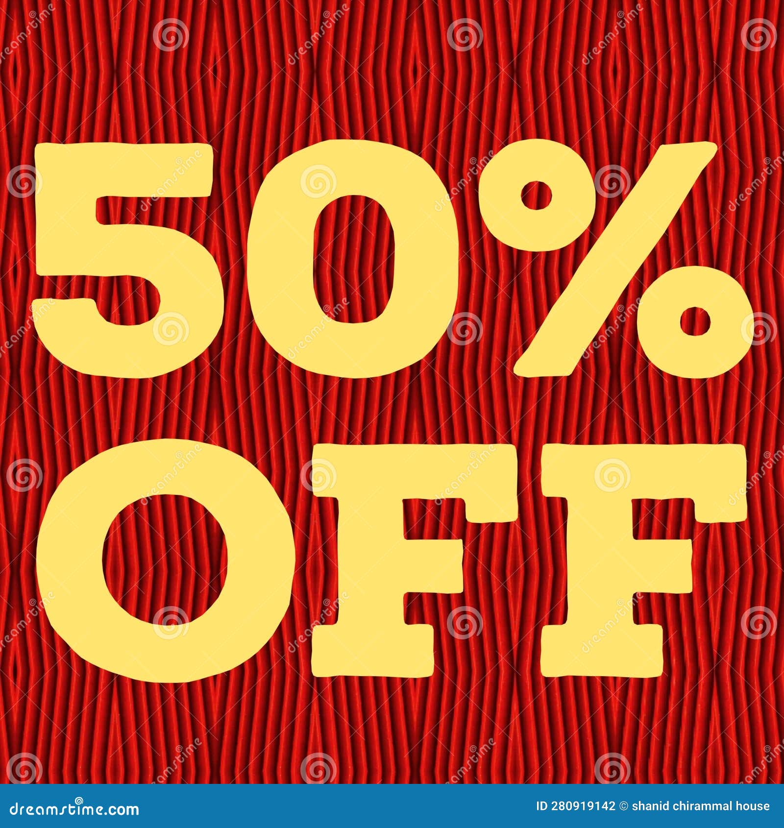 50 Percentage Off Poster. Creative Colour Pattern Design. Red ...