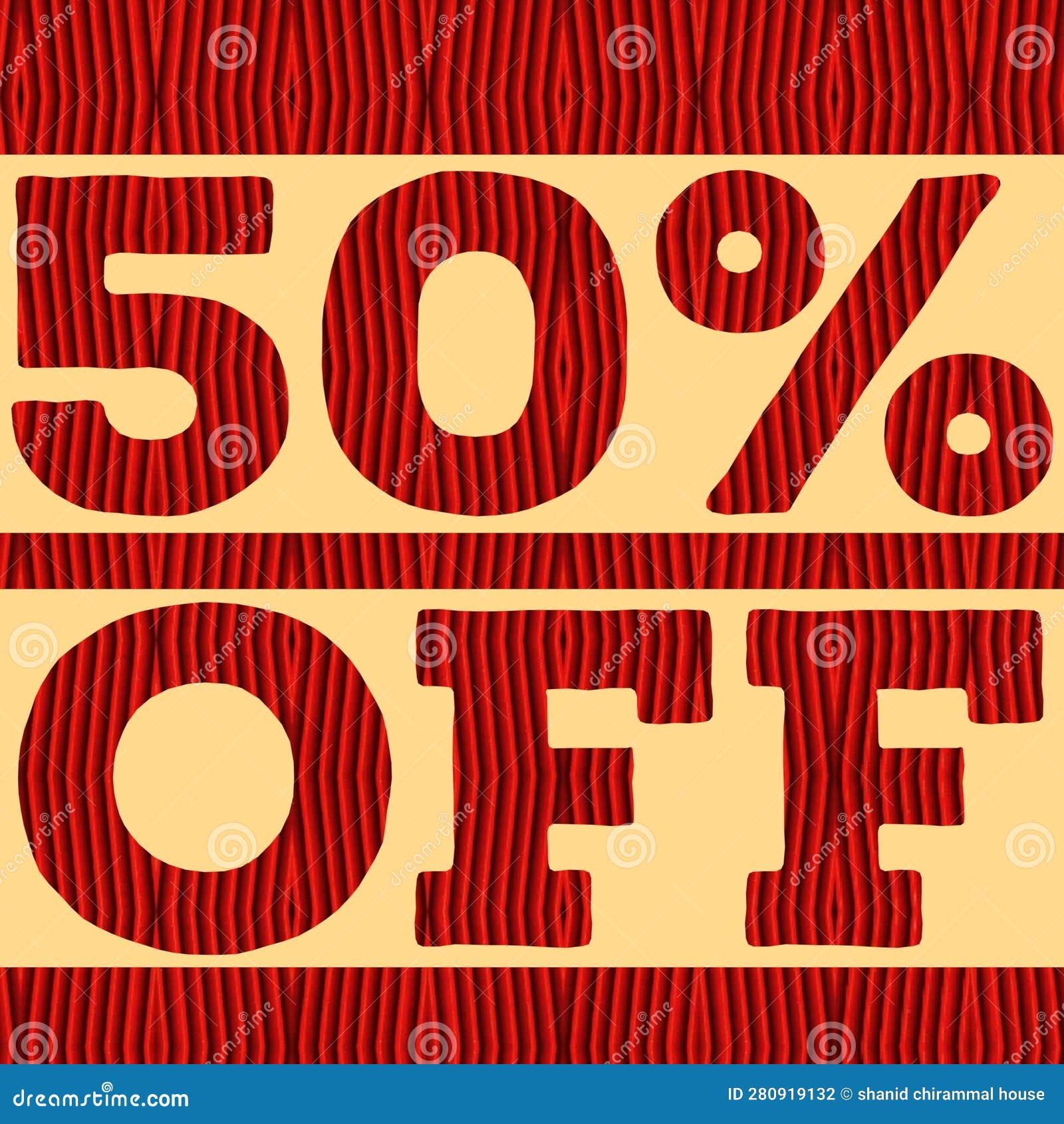 50 Percentage Off Poster. Creative Colour Pattern Design. Red ...