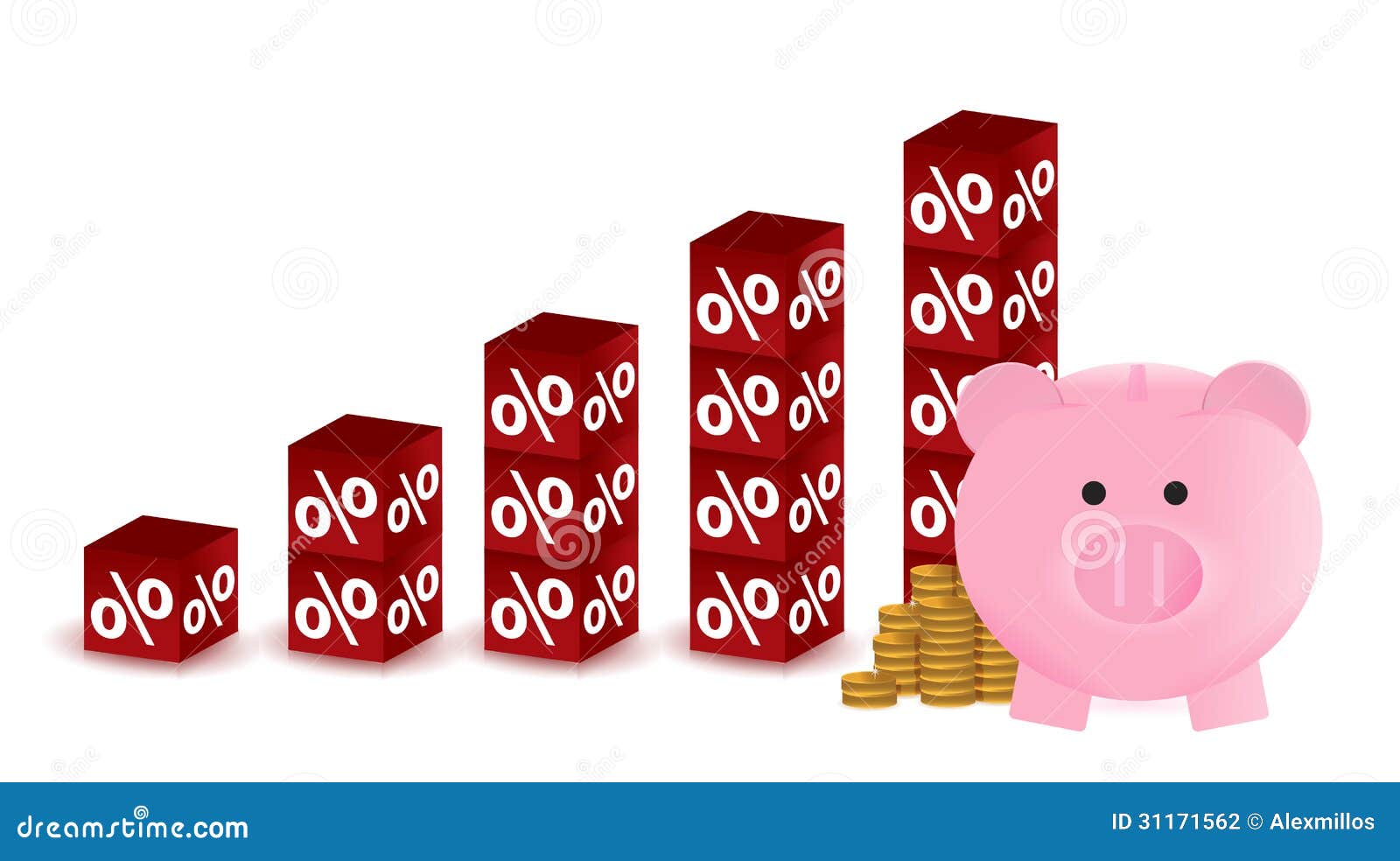 Percentage savings graph stock illustration. Illustration of graph ...