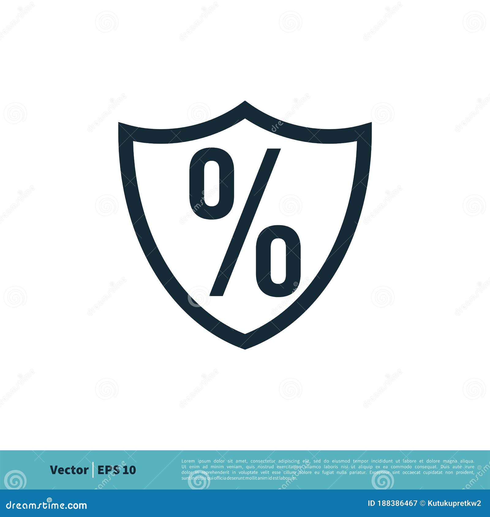 Percentage Shield Icon Vector Logo Template Illustration Design. Vector ...