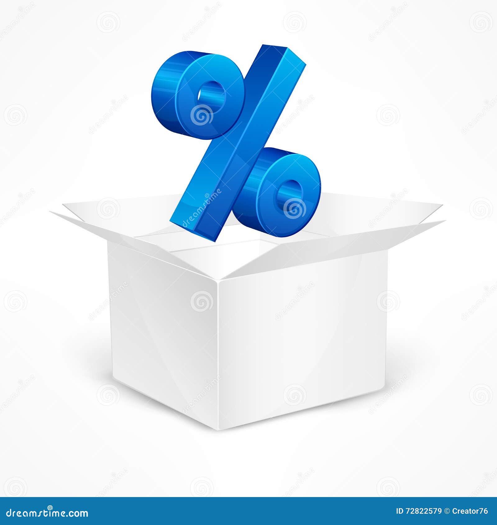 Percentage sign in box stock vector. Illustration of symbol - 72822579