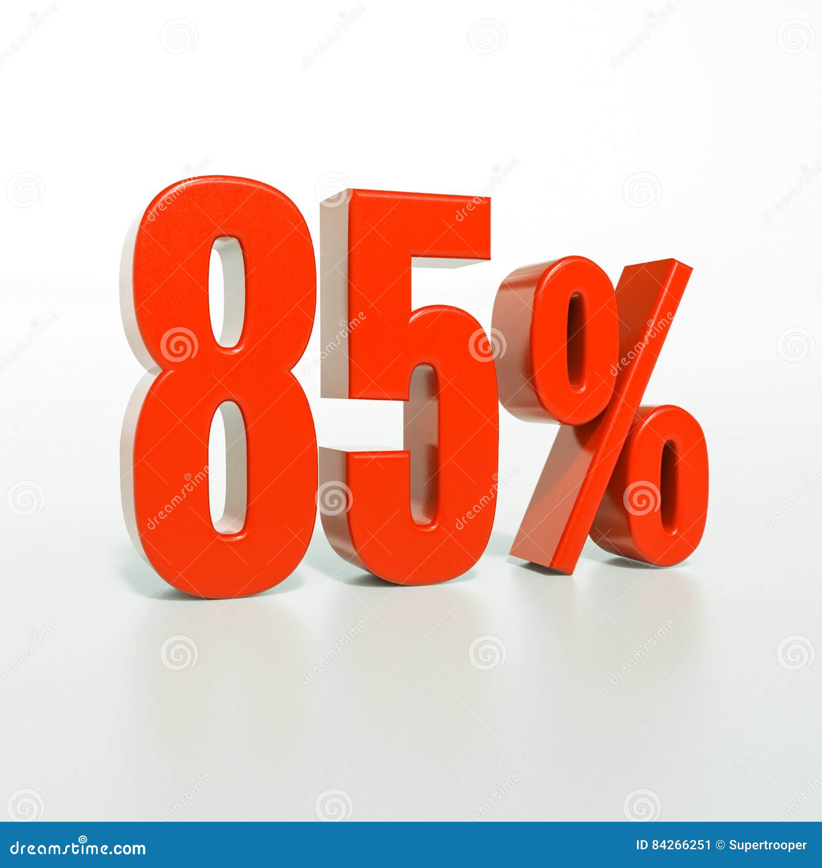 Percentage Sign, 85 Percent Stock Image - Image of five, render: 84266251