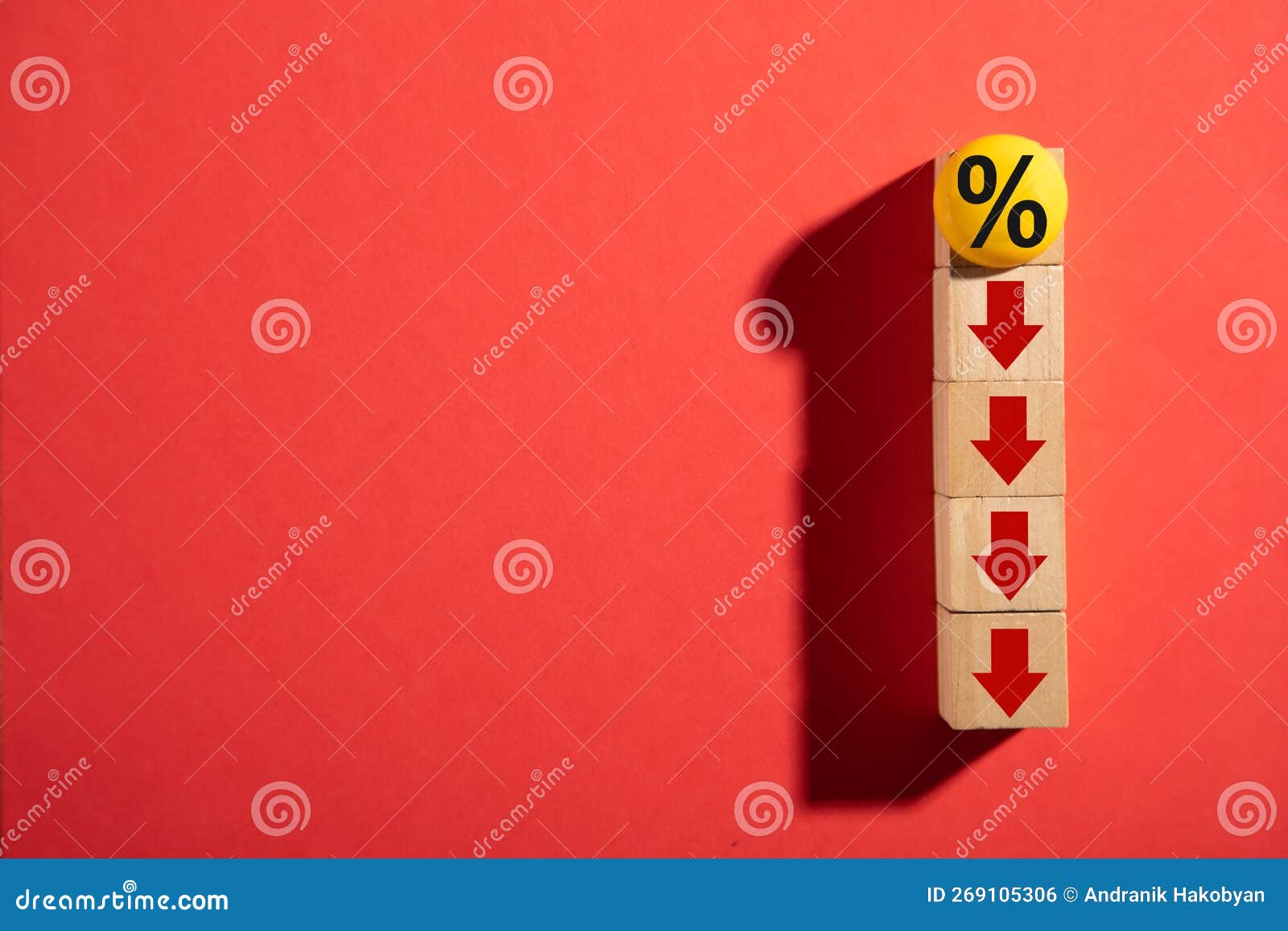 Percentage Symbol with Down Arrows. Interest Rates Stock Photo - Image ...