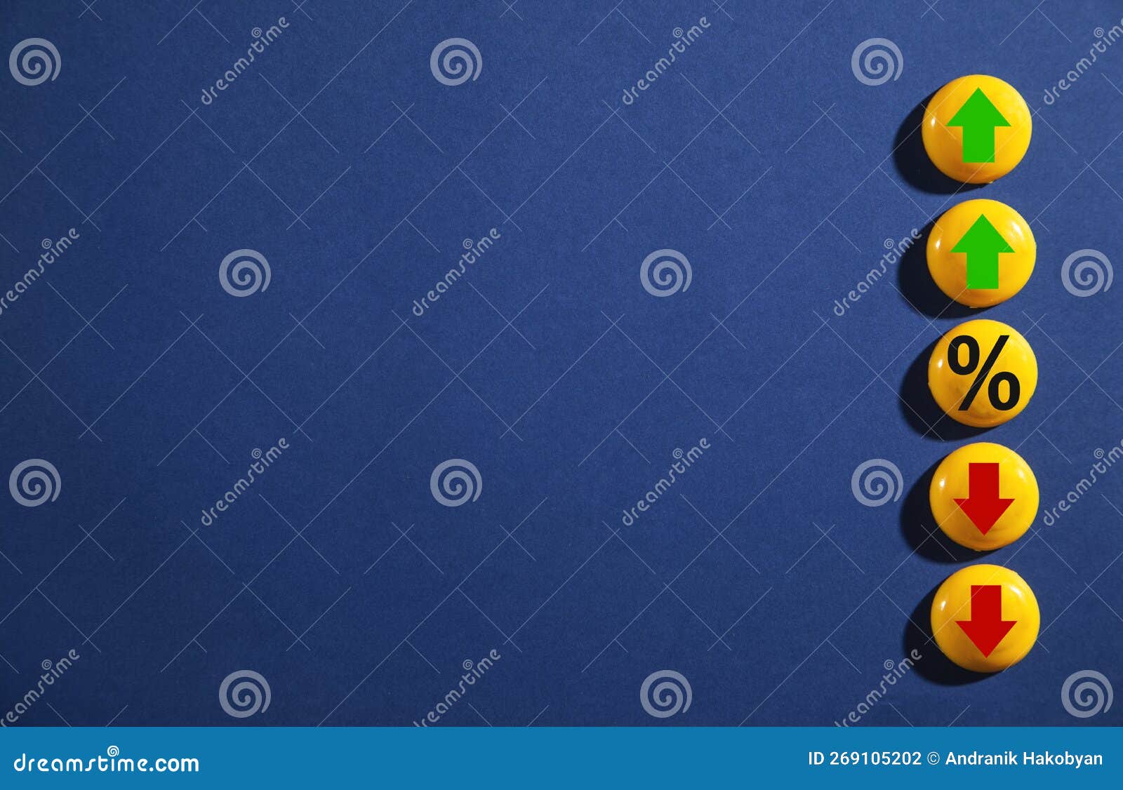 Percentage Symbol with Up and Down Arrows. Interest Rates Stock Photo ...