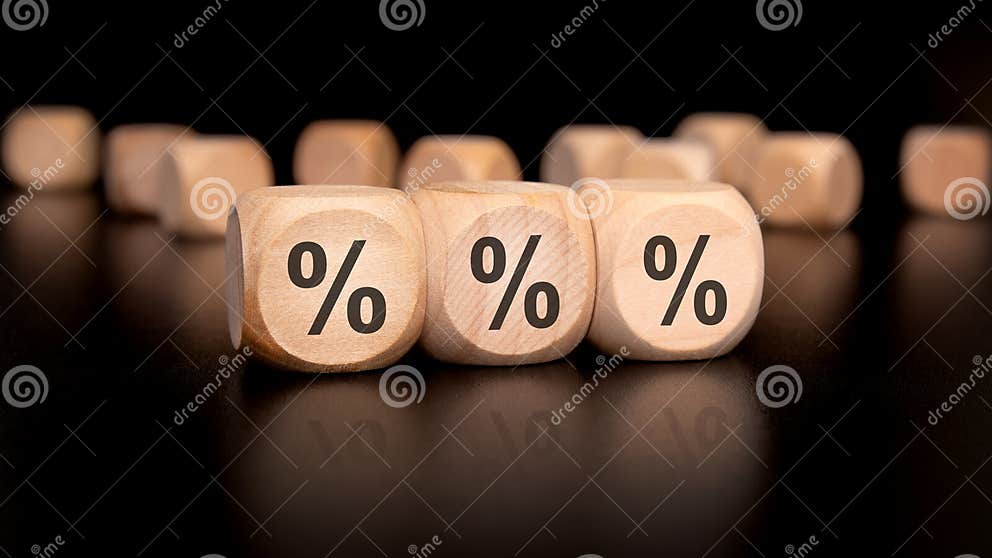 Percentage Symbols on Wooden Dice a Creative Visualization for ...
