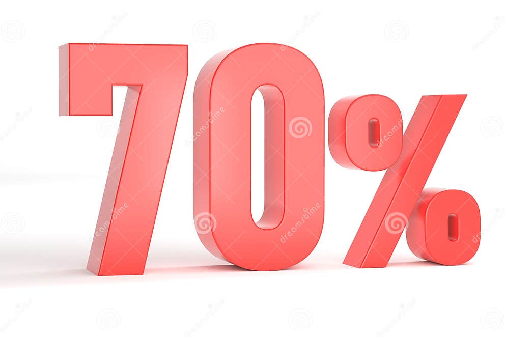 70 Percentage Text on Isolated Background Stock Illustration ...