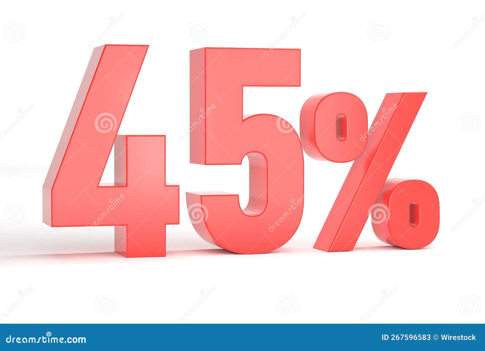 45 Percentage Text on Isolated Background Stock Illustration ...