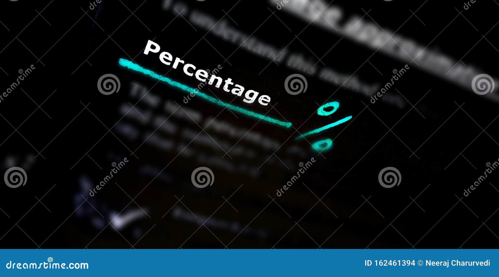 Percentage Text Written with Symbol on Black Background Stock Photo ...