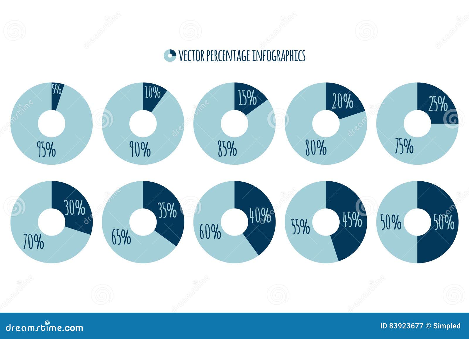 Percentage Vector Infographics. Stock Vector - Illustration of growth ...