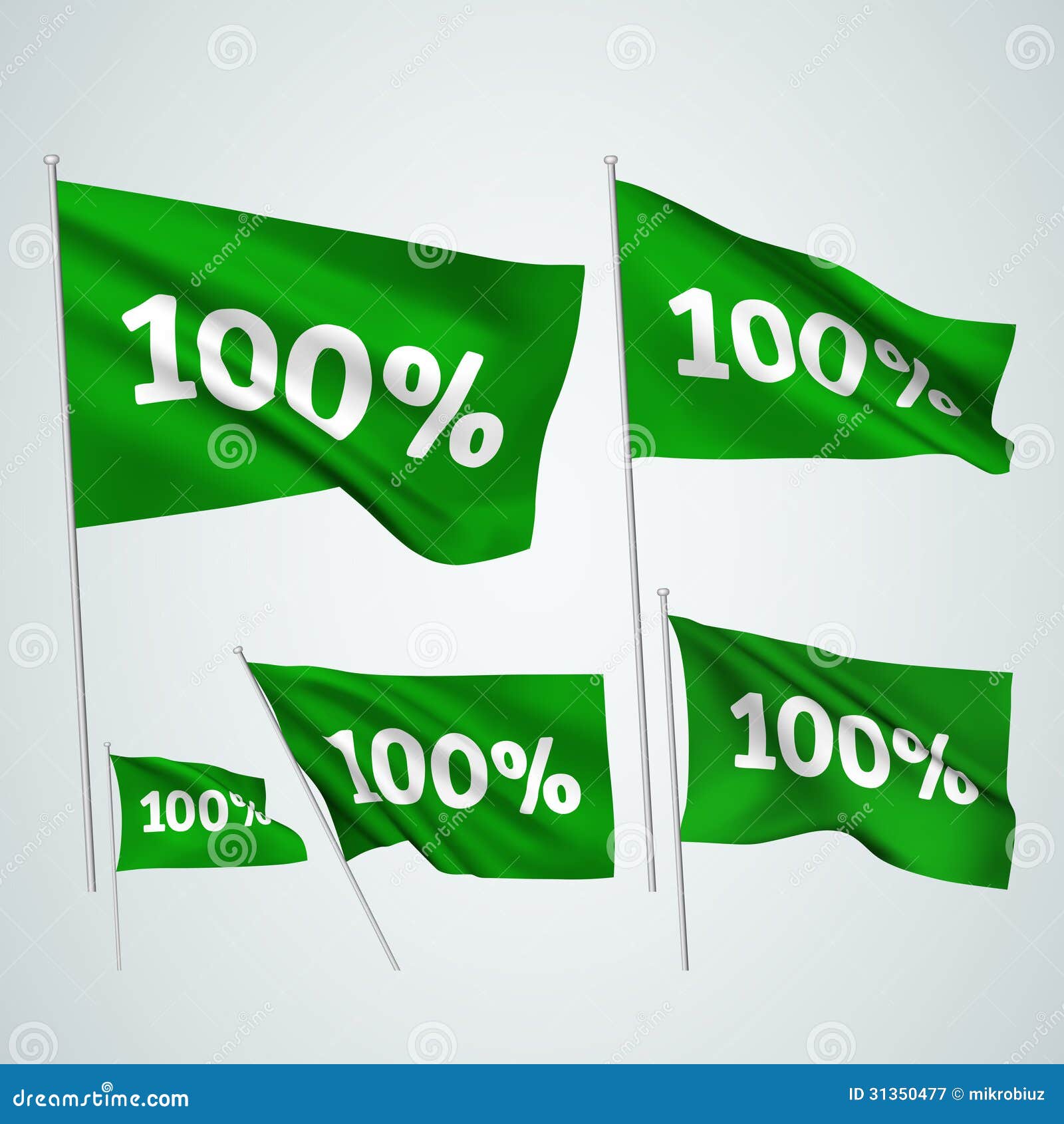 100 Percents - Green Vector Flags Stock Vector - Illustration of ...