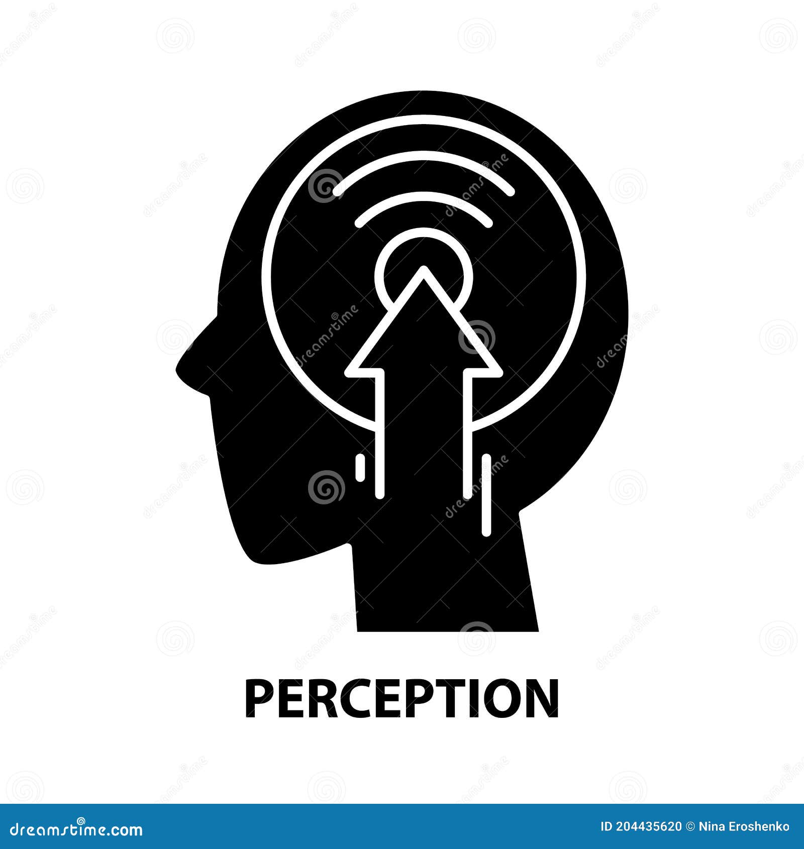 Perception Icon, Black Vector Sign with Editable Strokes, Concept ...