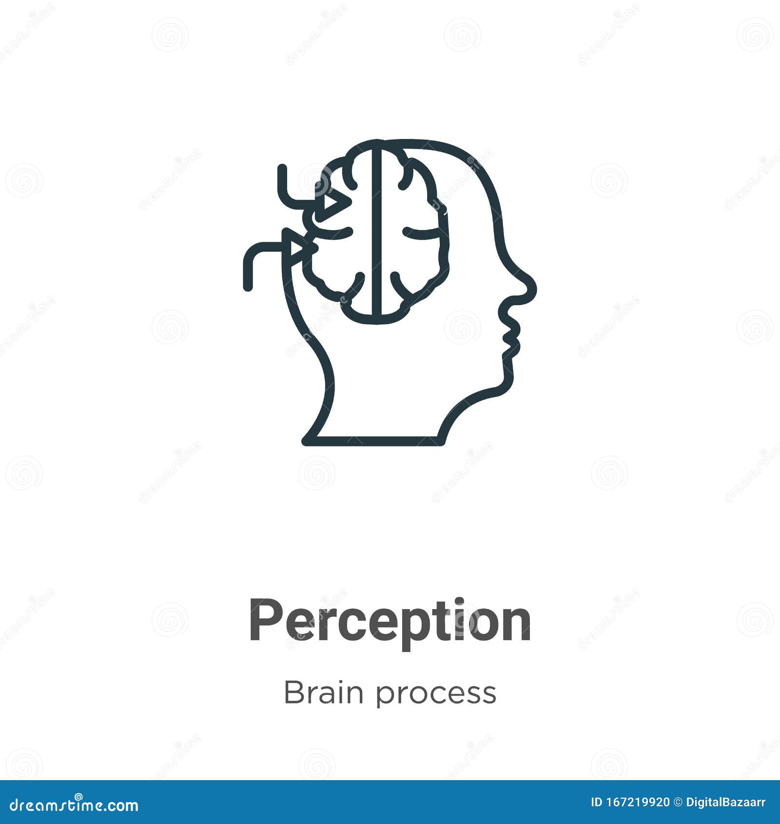 Perception Outline Vector Icon. Thin Line Black Perception Icon, Flat ...