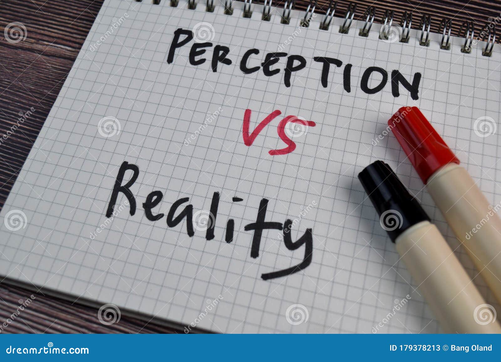 Perception or Reality Write on a Book Isolated on the Table Stock Image ...