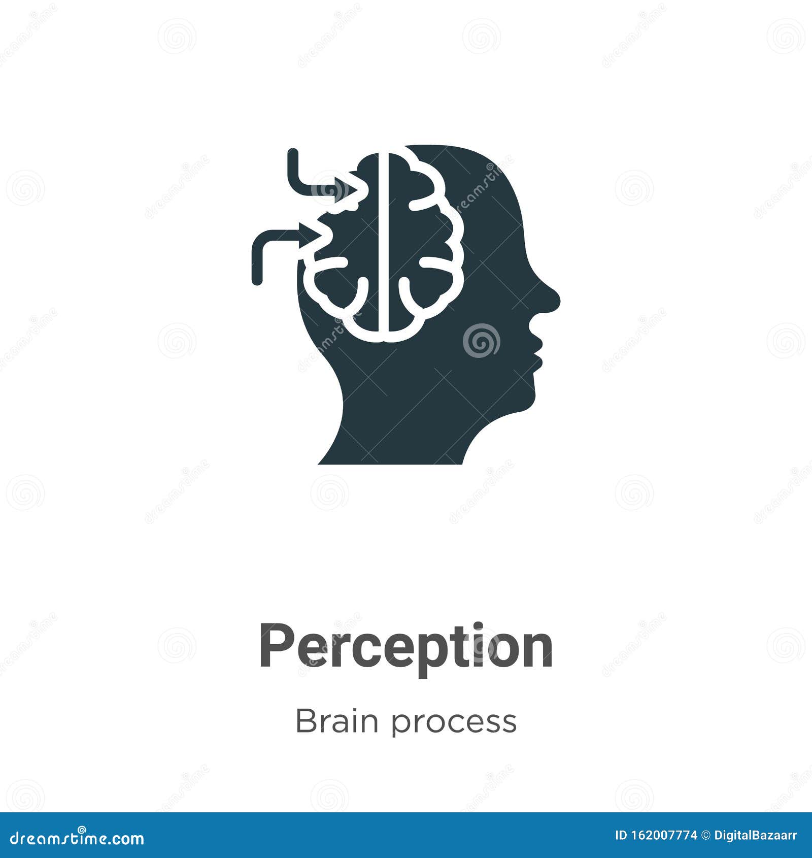 Perception Vector Icon on White Background. Flat Vector Perception Icon ...