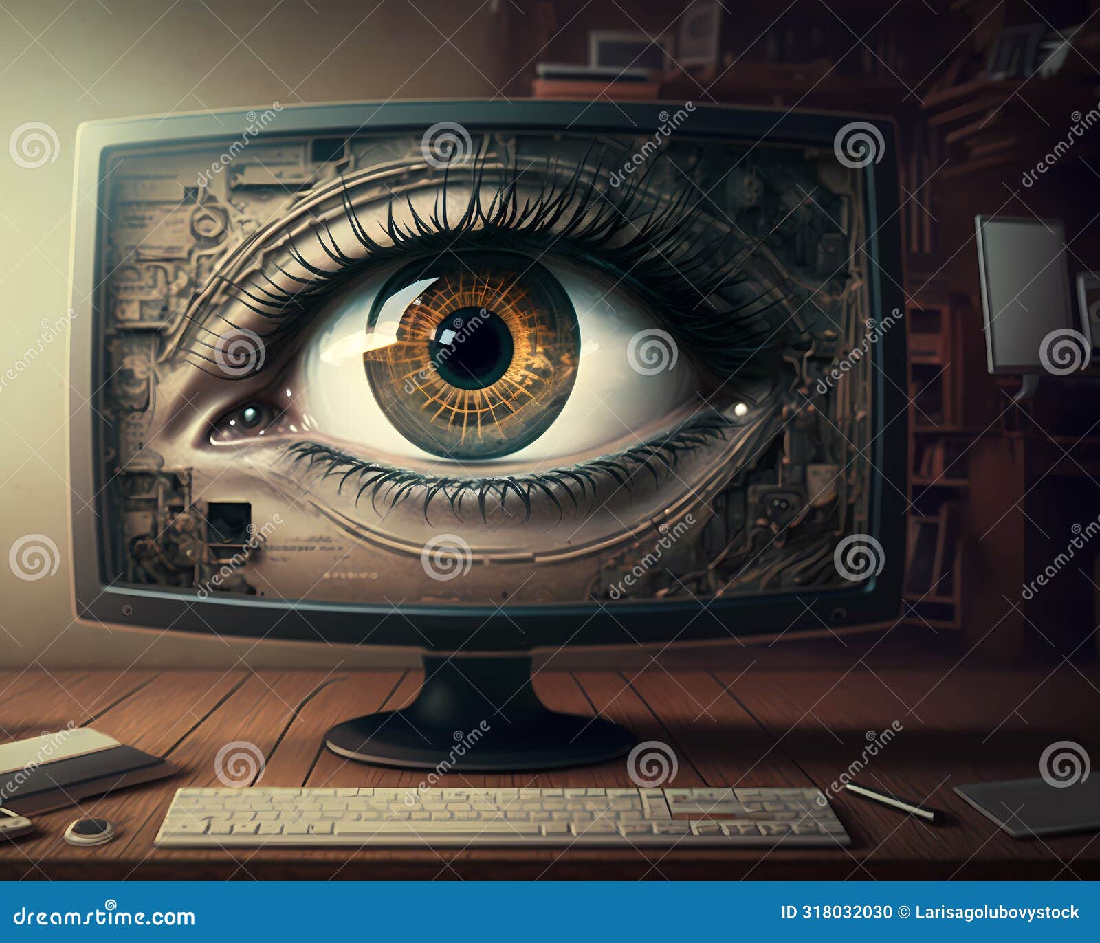 Perception Vision. Looking into the Future. Artistic Depiction of ...