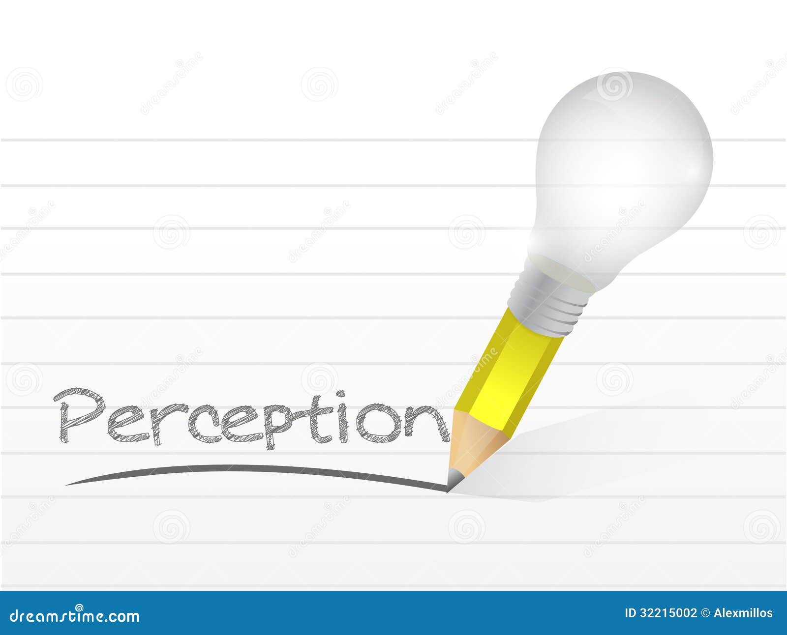 Perception Written with a Light Bulb Idea Pencil Stock Illustration ...