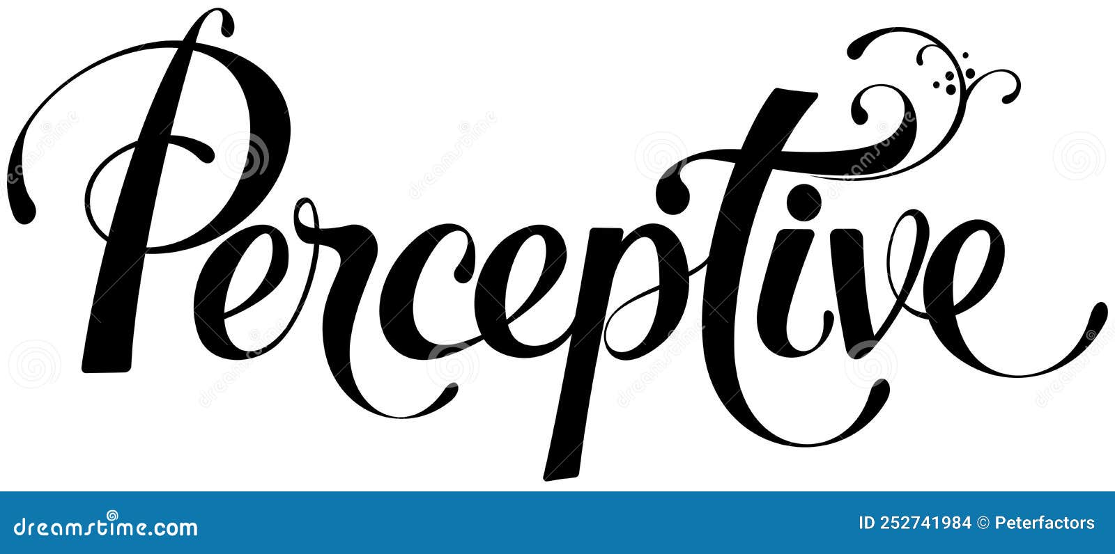 Perceptive - Custom Calligraphy Text Stock Vector - Illustration of ...