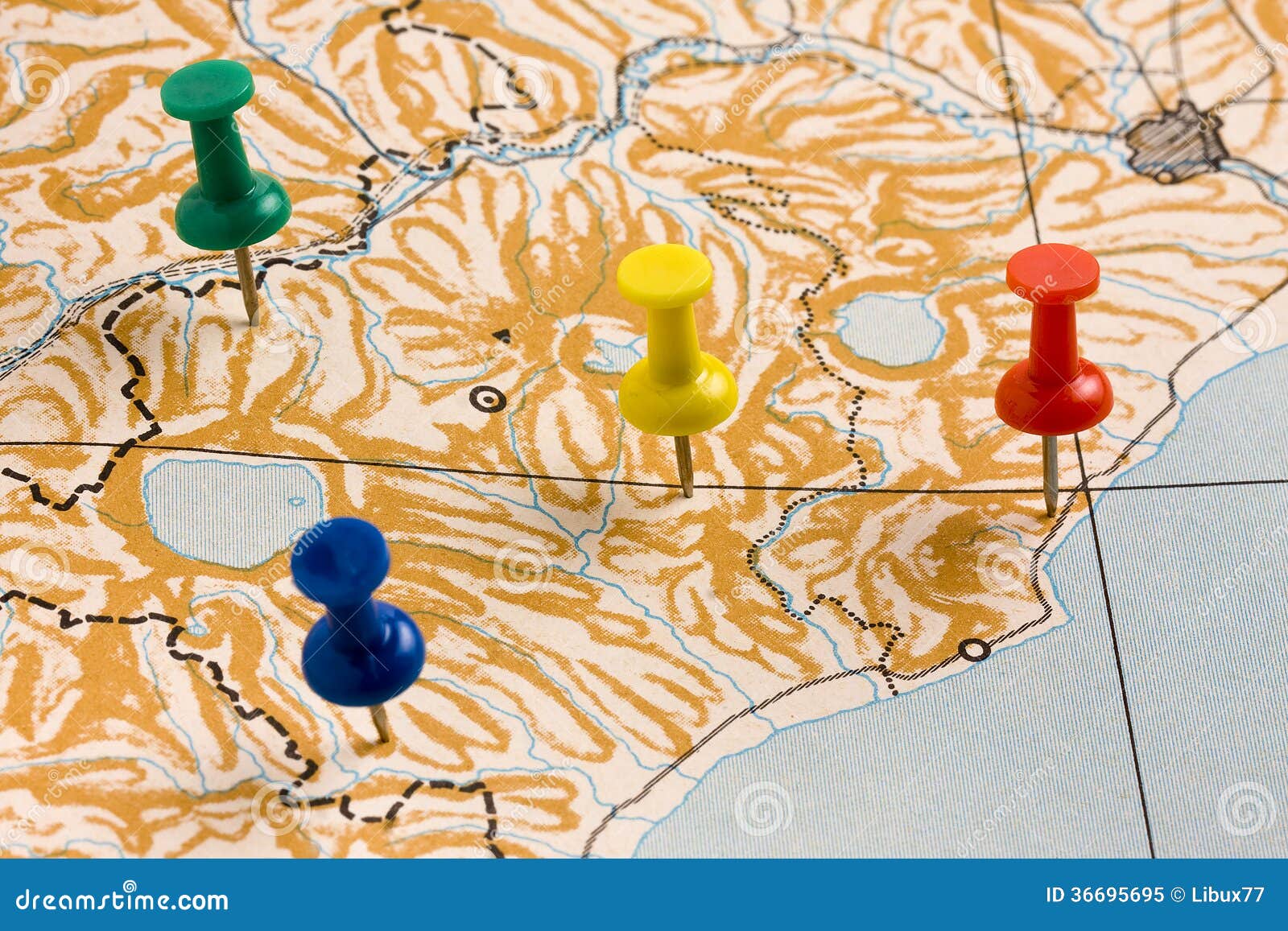 Percevejos No Mapa Sem Nome Imagem de Stock - Imagem de destino ...