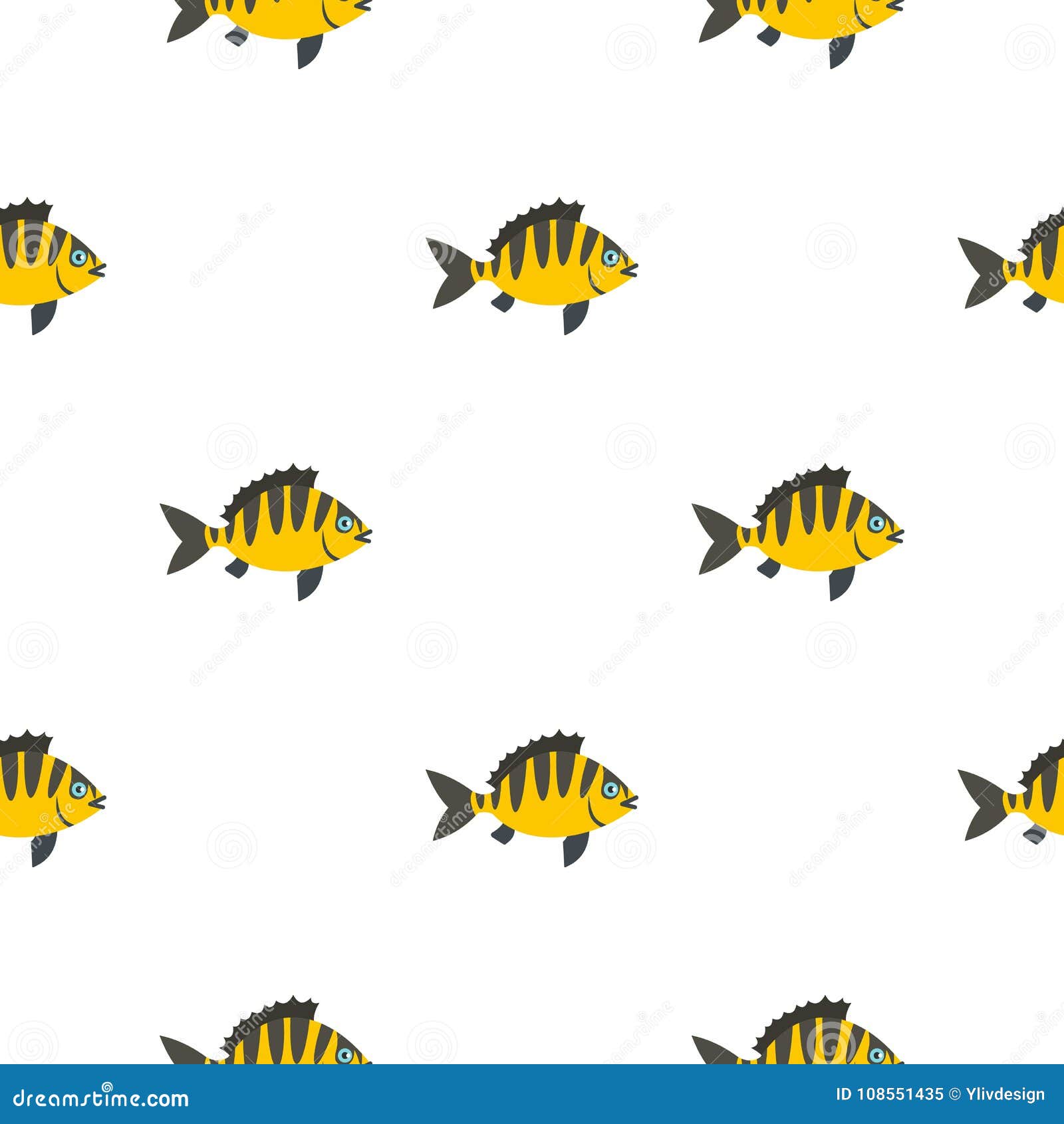 Perch Fish Pattern Seamless Stock Vector - Illustration of catch, river ...
