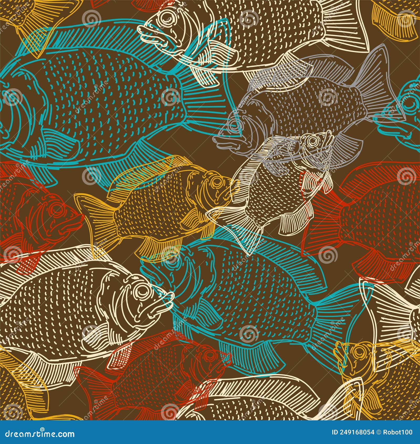 Perch. Hand Drawn Realistic Black Silhouette Illustration. Cartoon ...