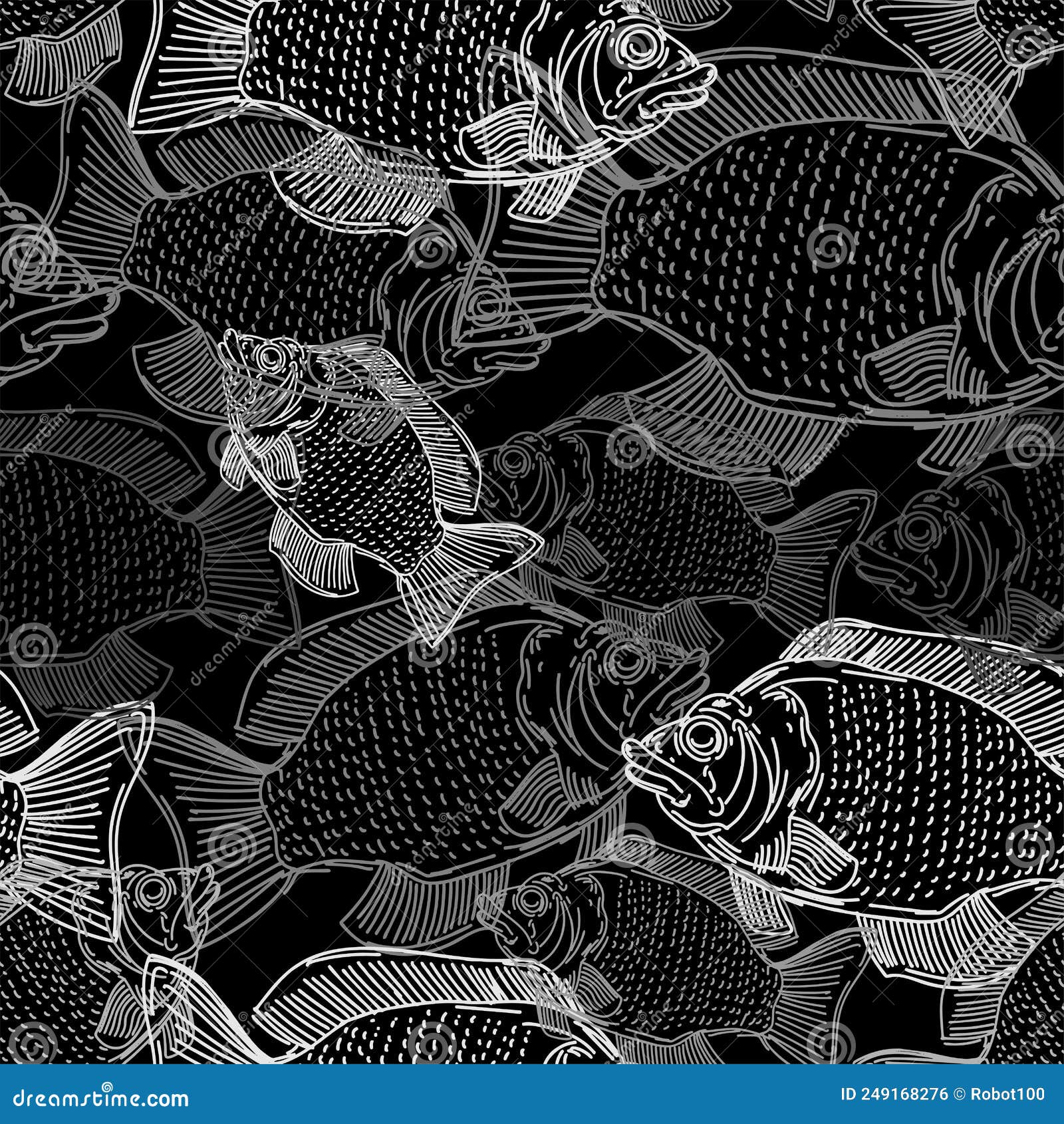 Perch. Hand Drawn Realistic Black Silhouette Illustration. Cartoon ...