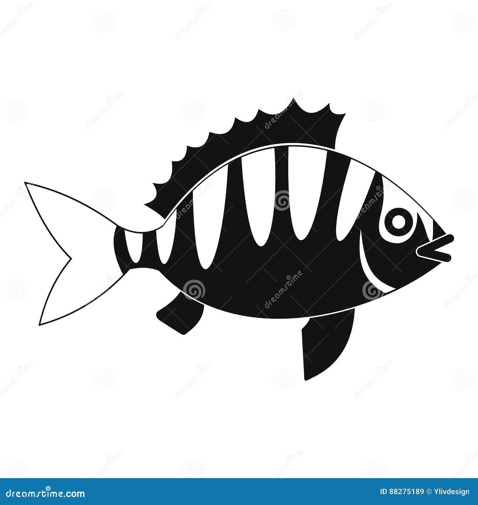 Perch icon, simple style stock vector. Illustration of leisure - 88275189
