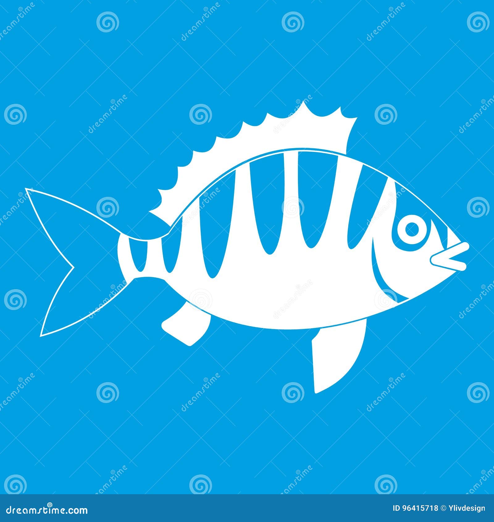 Perch icon white stock vector. Illustration of cook, fish - 96415718