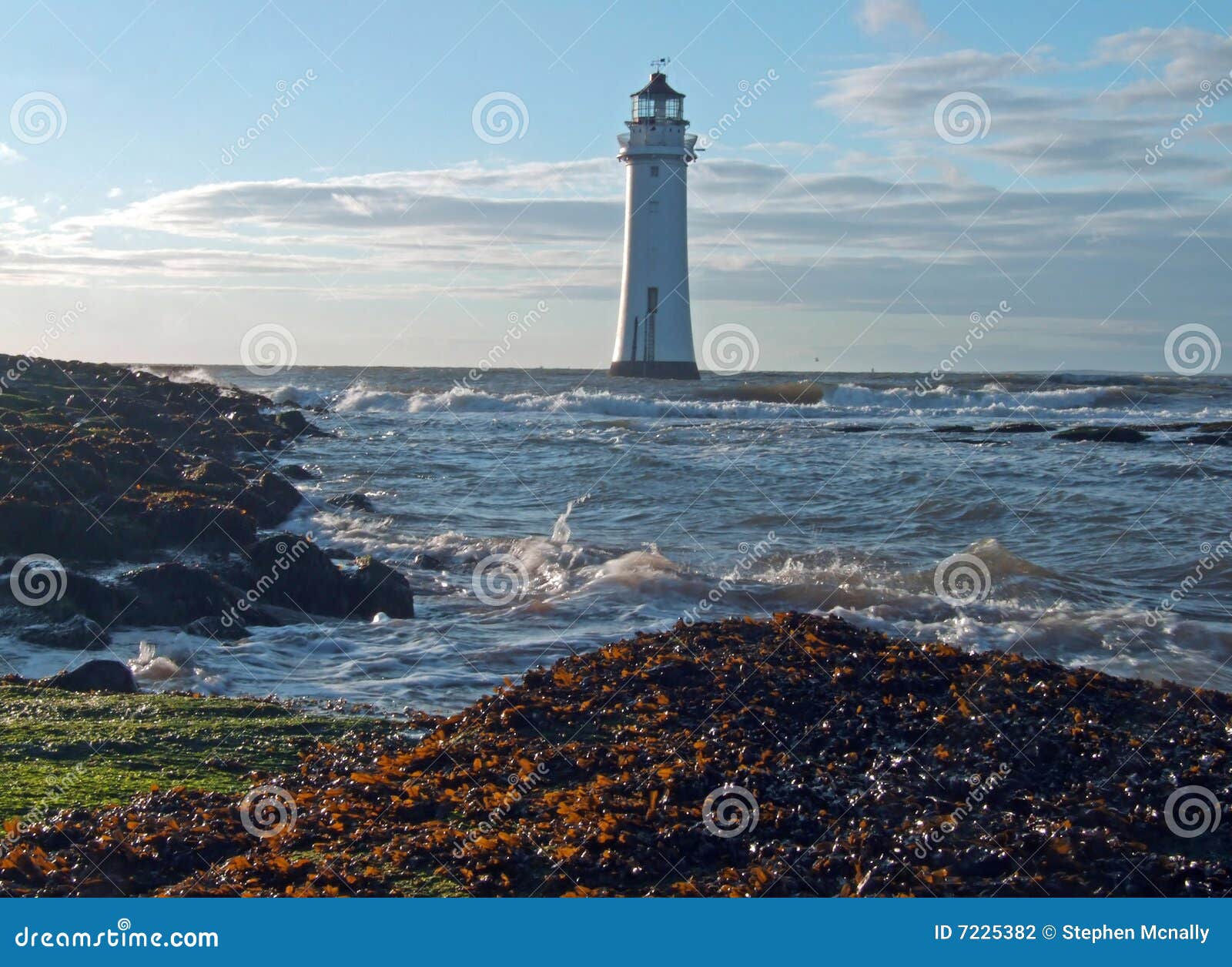 Perch rock lighthouse stock photo. Image of waves, rocks - 7225382