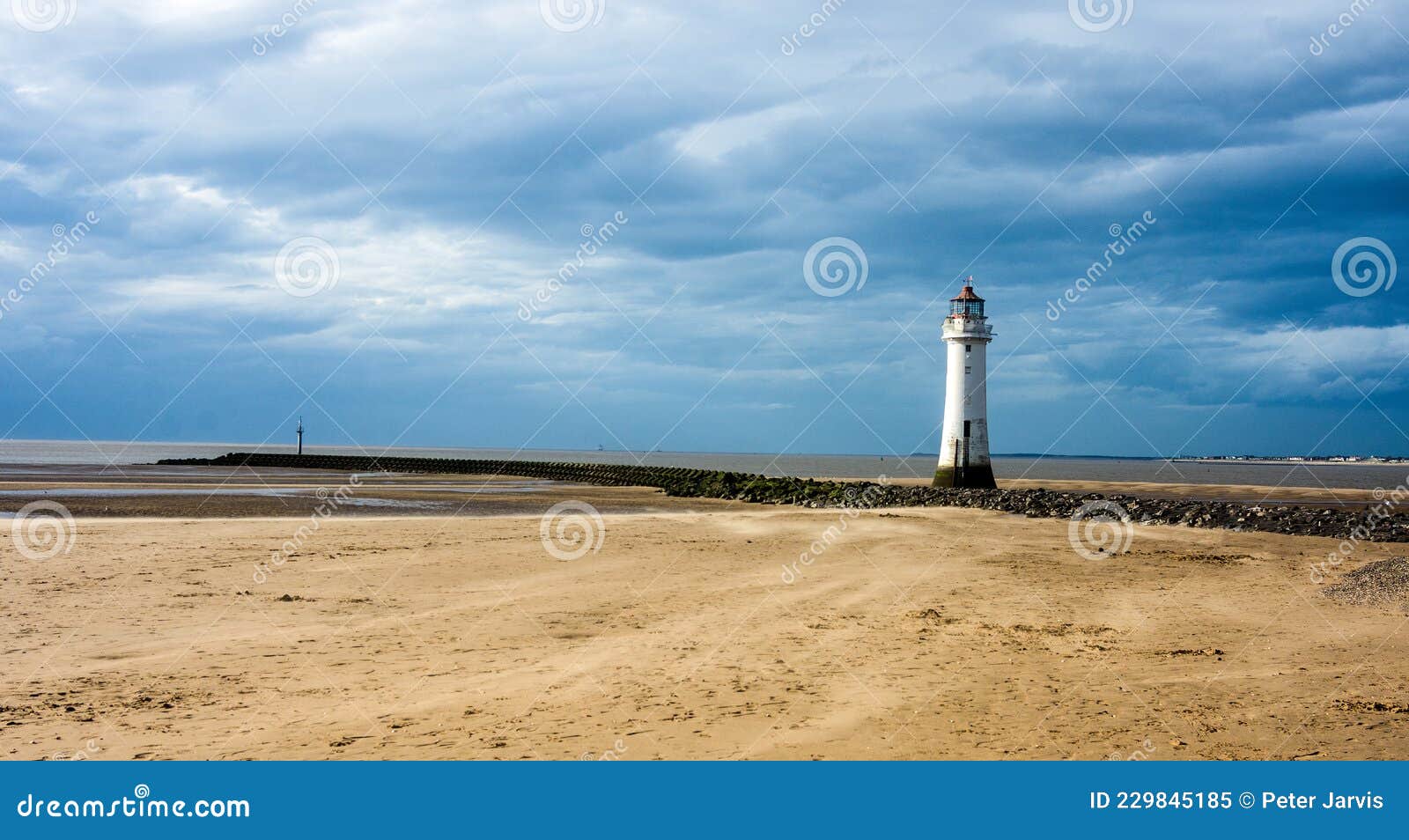 Perch Rock Lighthouse at New Brighton, UK Stock Image - Image of ...