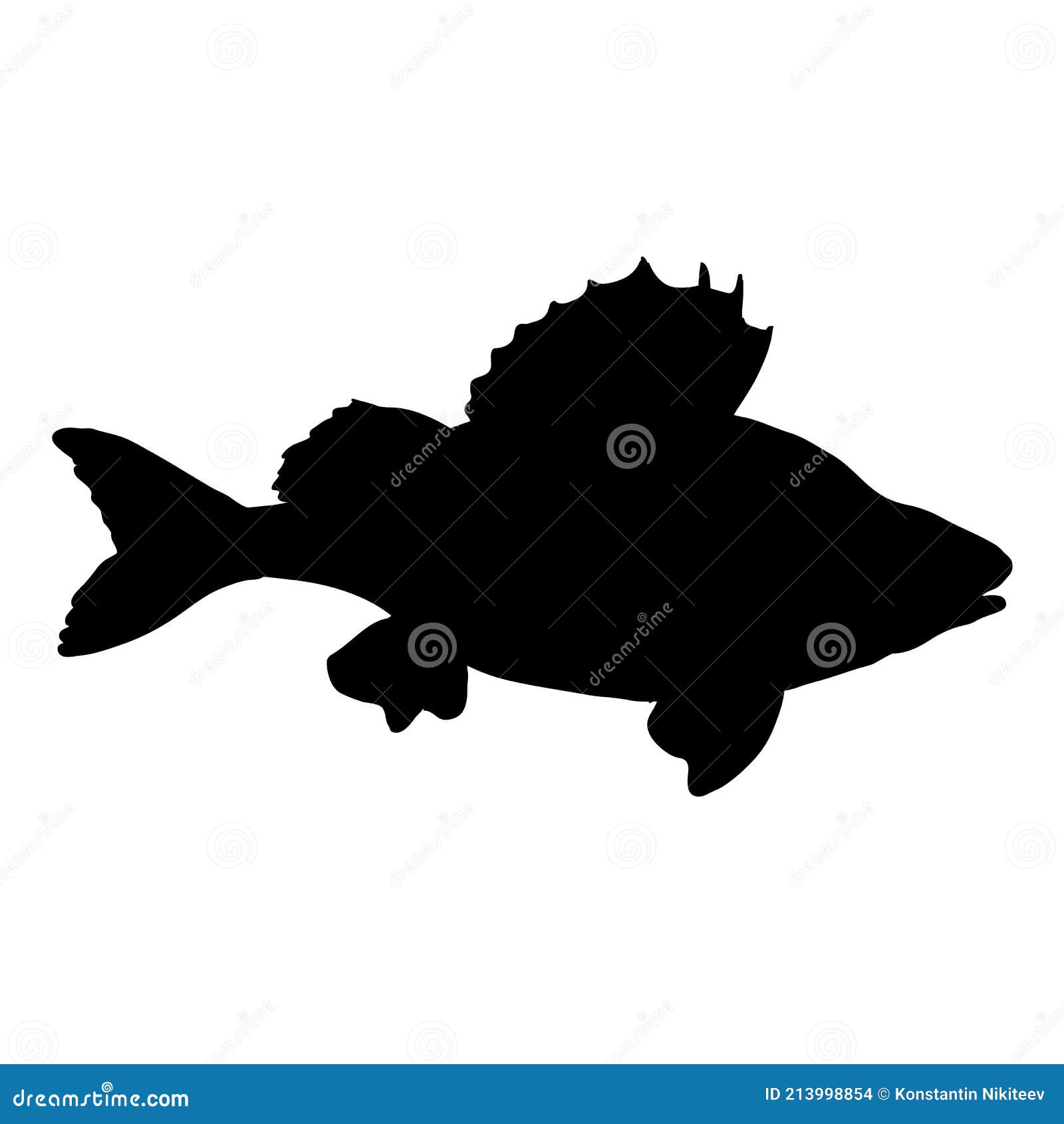 Perch Silhouette Fish Vector Illustration Stock Vector - Illustration ...