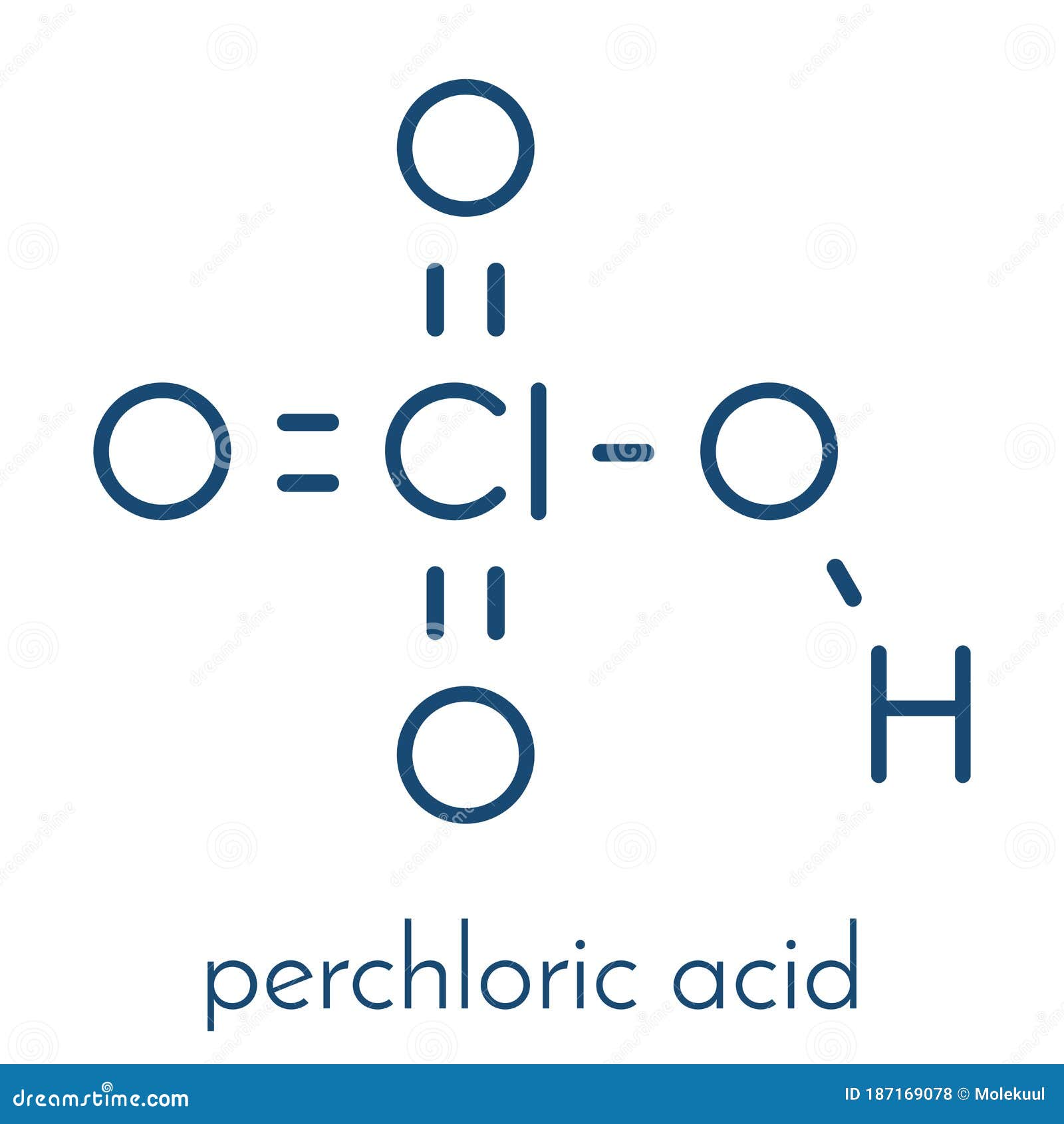Perchloric Acid Superacid Molecule. Skeletal Formula. Royalty-Free ...