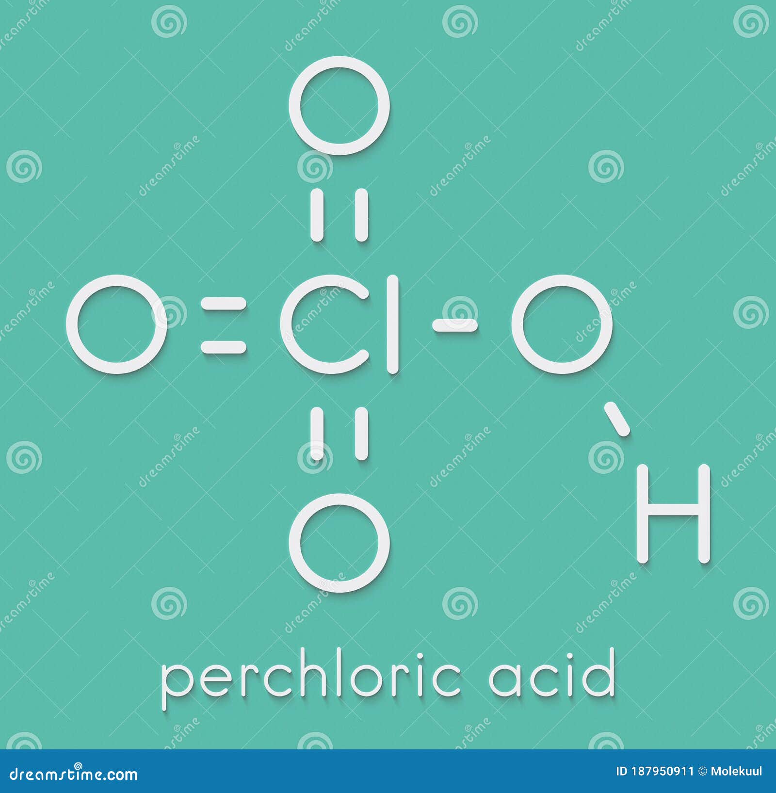 Perchloric Acid Superacid Molecule. Skeletal Formula. Stock ...