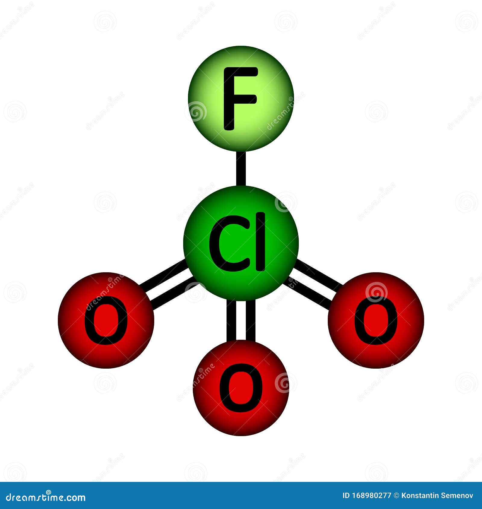 Perchloryl Fluoride Gas Molecule Icon Royalty-Free Illustration ...
