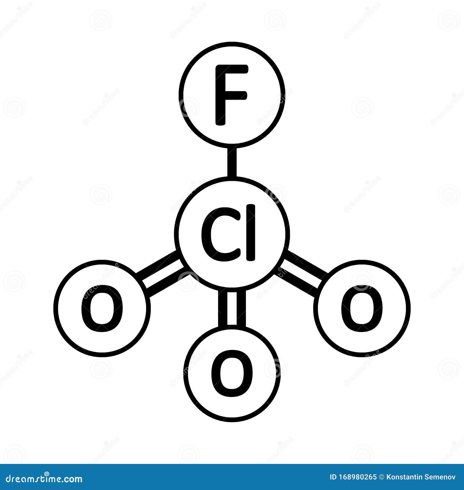 Perchloryl Fluoride Gas Molecule Icon Stock Illustration - Illustration ...
