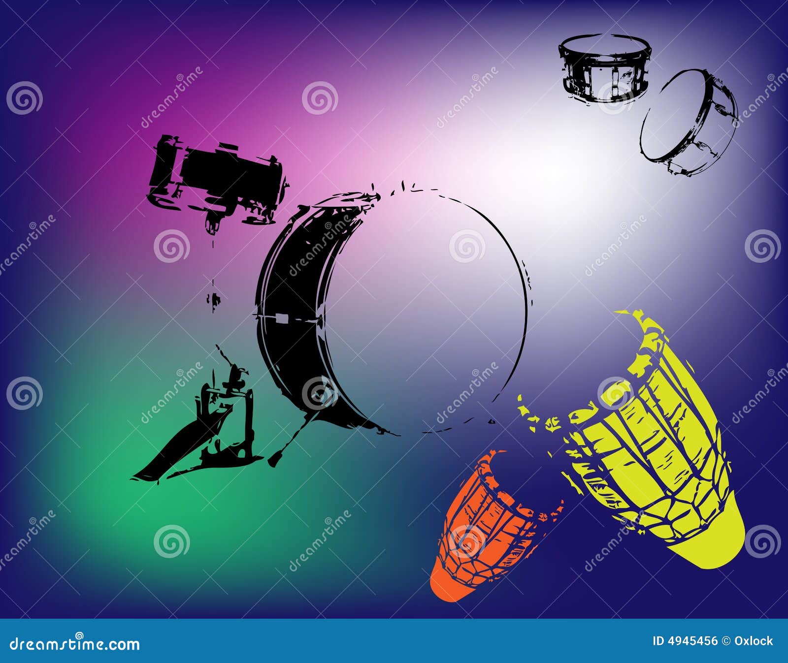 Percussion Cartoon Vector | CartoonDealer.com #4945703
