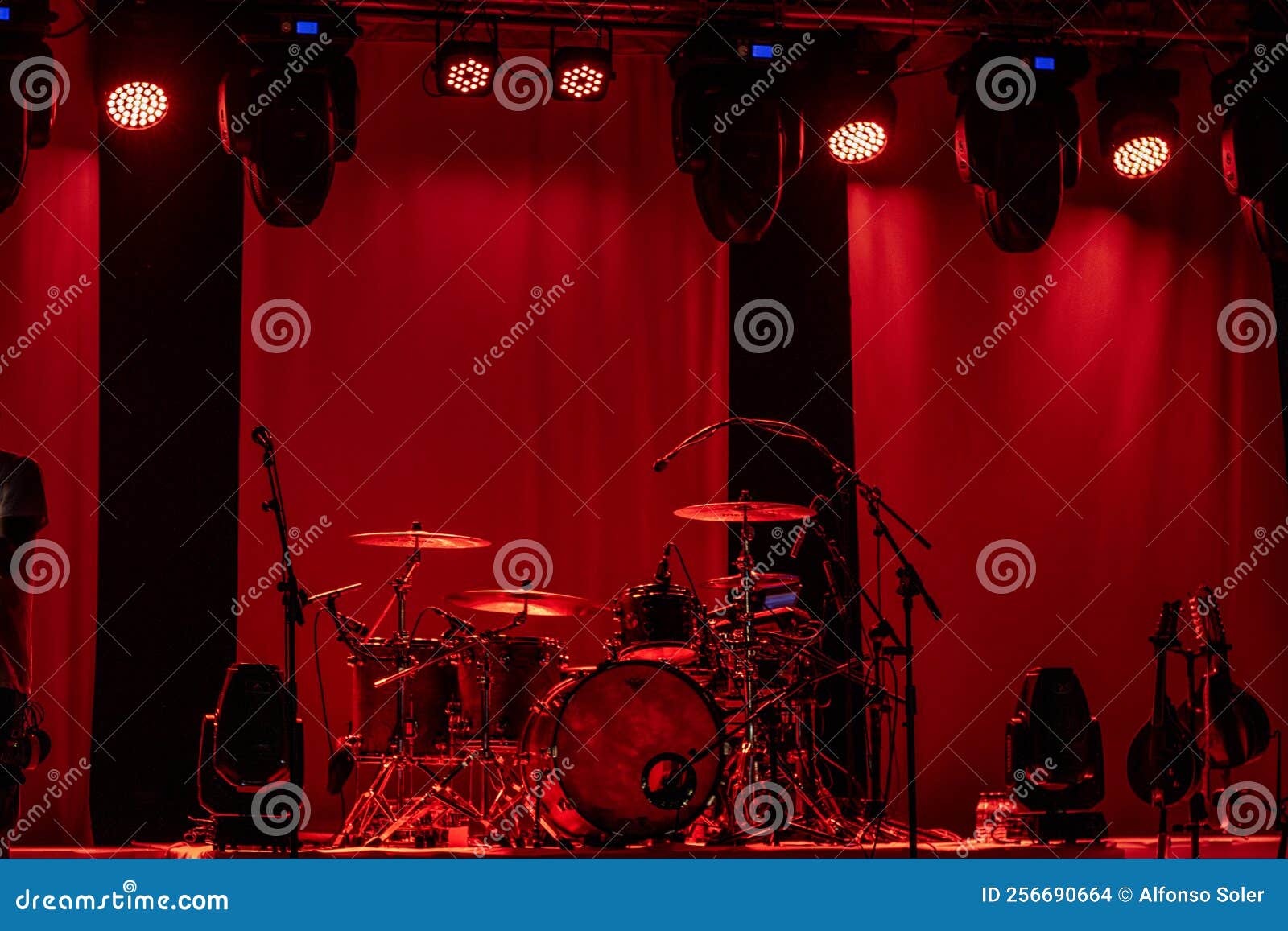 Percussion Drums Ready for Concert. Concert Concept Stock Photo - Image ...